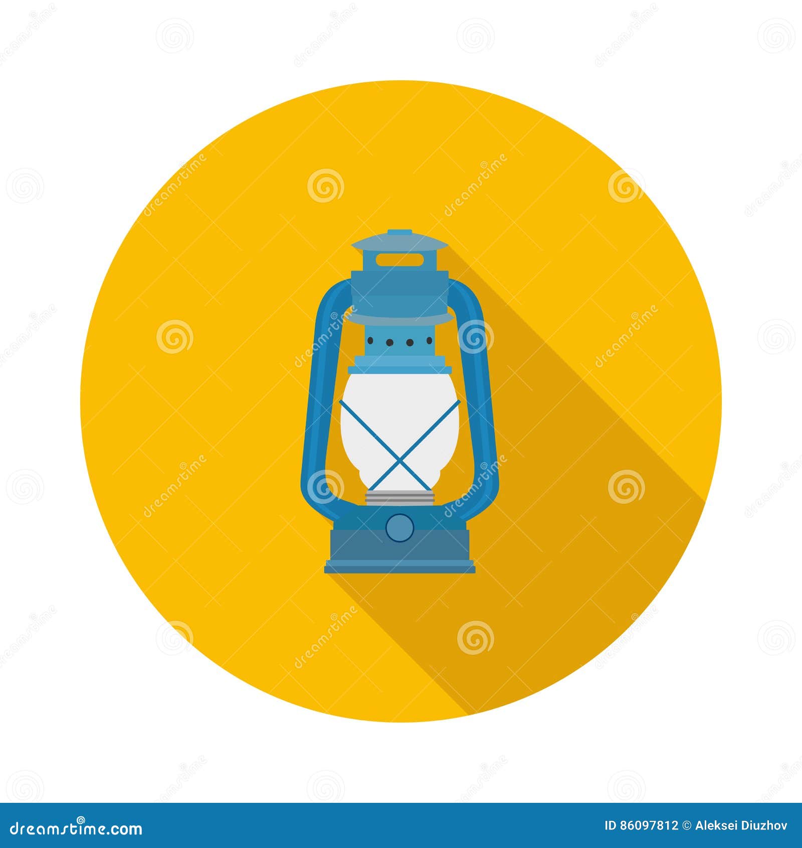 Flat icon kerosene lamp stock vector. Illustration of icon - 86097812