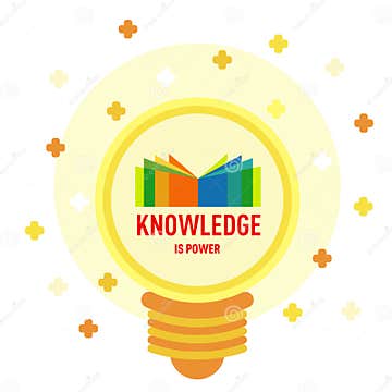 Flat Icon of Knowledge in Light Bulb Shape Stock Vector - Illustration ...
