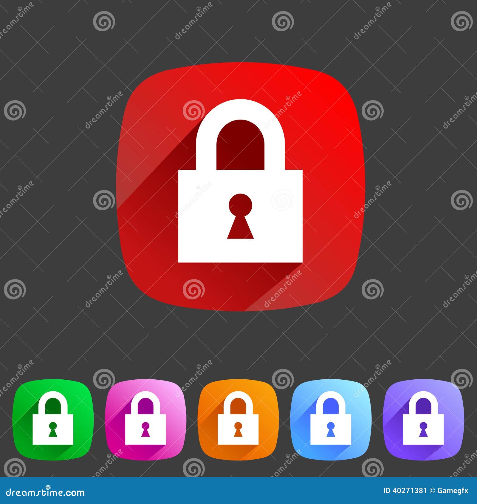 Flat icon lock stock vector. Illustration of security - 40271381