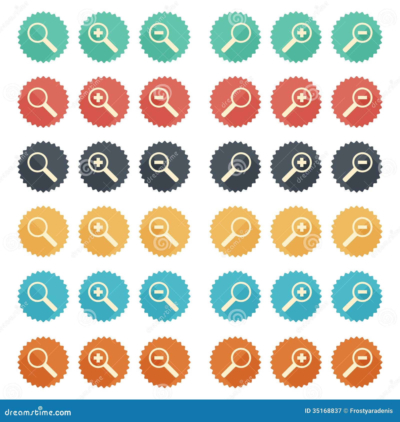 Flat Icon Magnifier stock vector. Illustration of zoom - 35168837