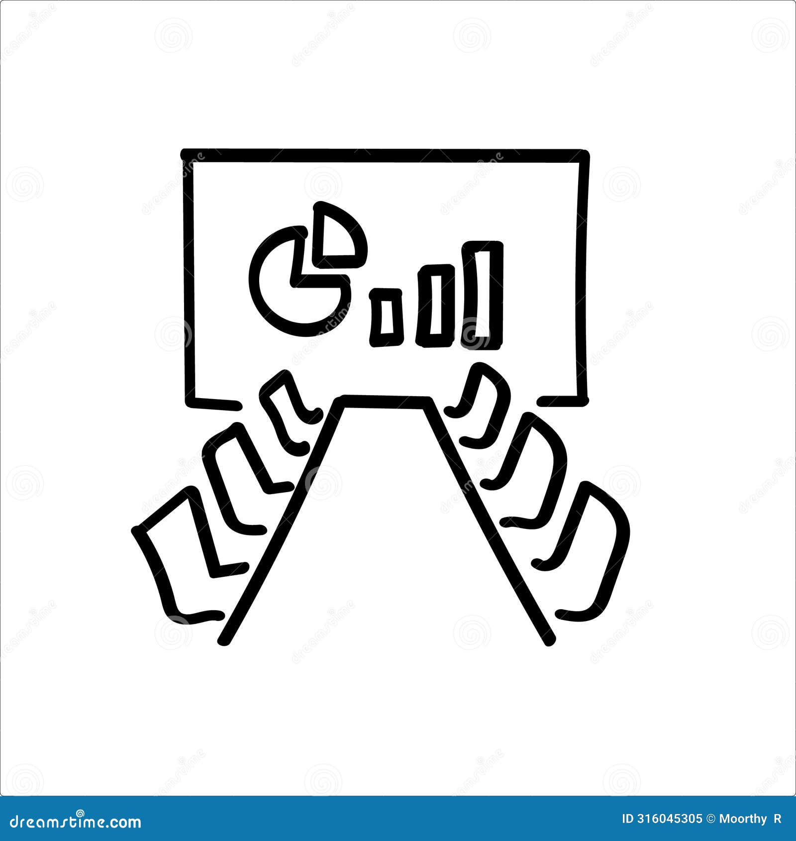 Flat Icon of Meeting Room Vector Stock Illustration - Illustration of ...