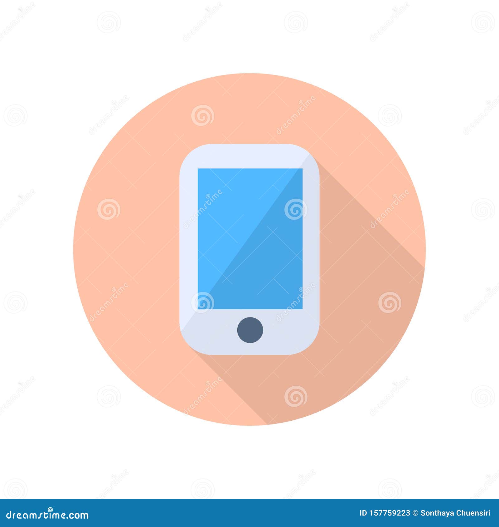 Flat Icon for Mobile Phone in Circle Background,vector Illustrations ...