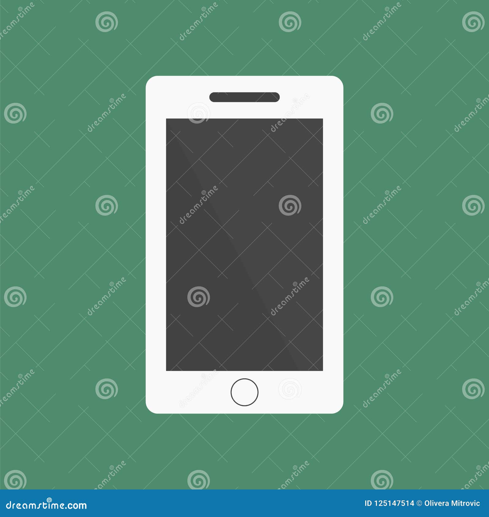 Flat icon mobile phone stock vector. Illustration of contact - 125147514