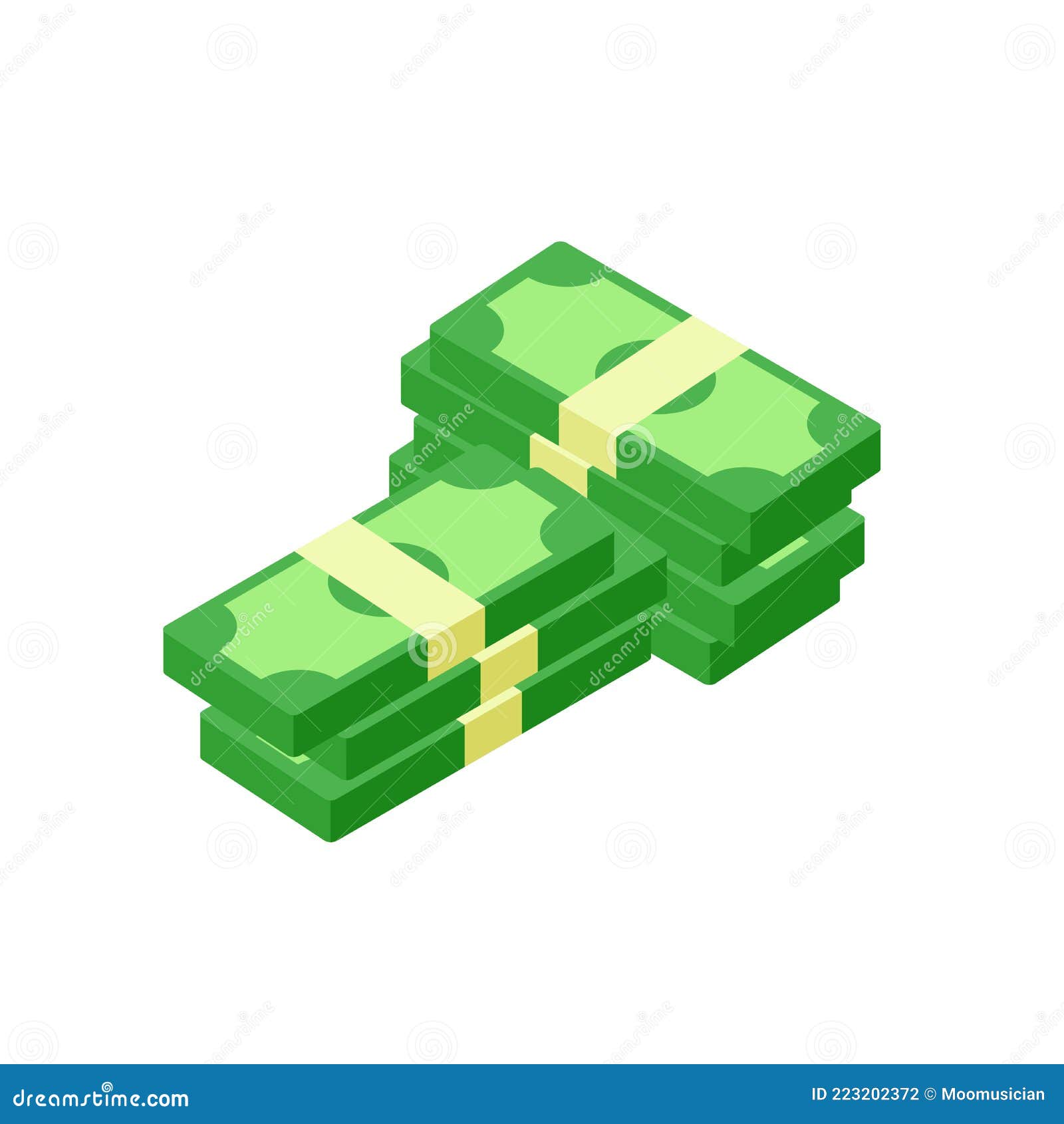 Flat Icon of Money, Stacks of Banknotes Stock Vector - Illustration of ...