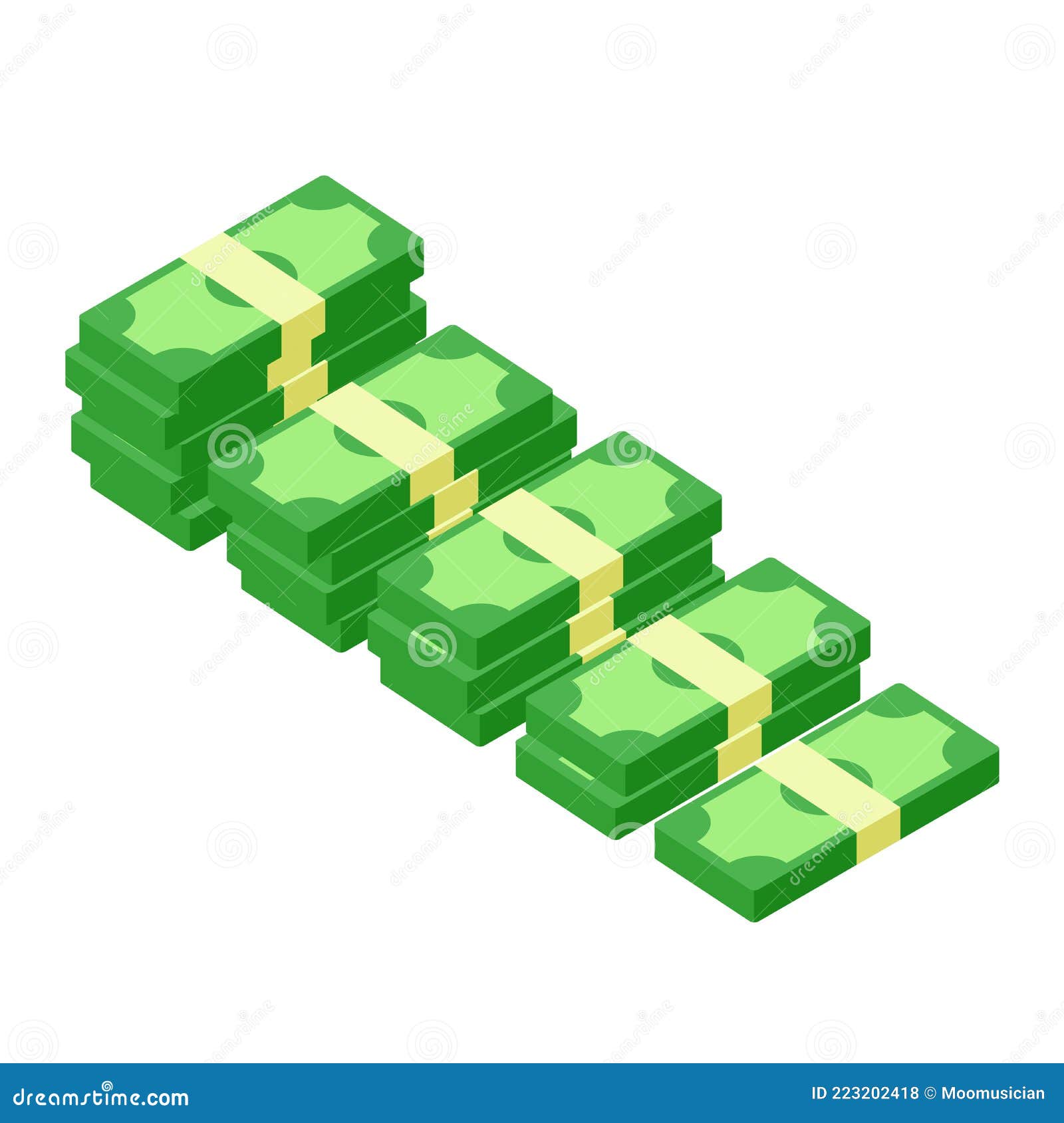 Flat Icon of Money, Stacks of Banknotes Stock Vector - Illustration of ...