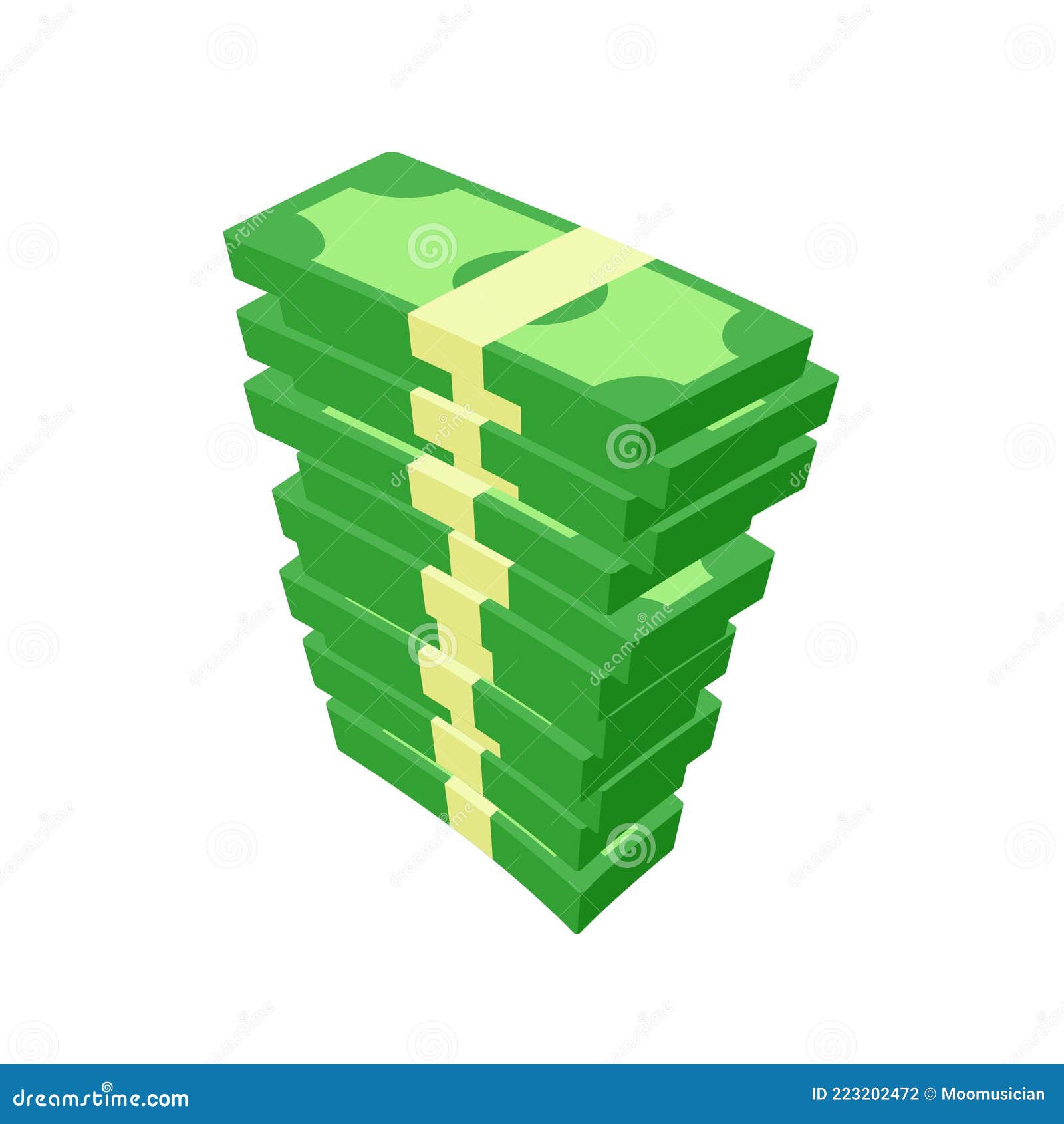 Flat Icon of Money, Stacks of Banknotes Stock Vector - Illustration of ...