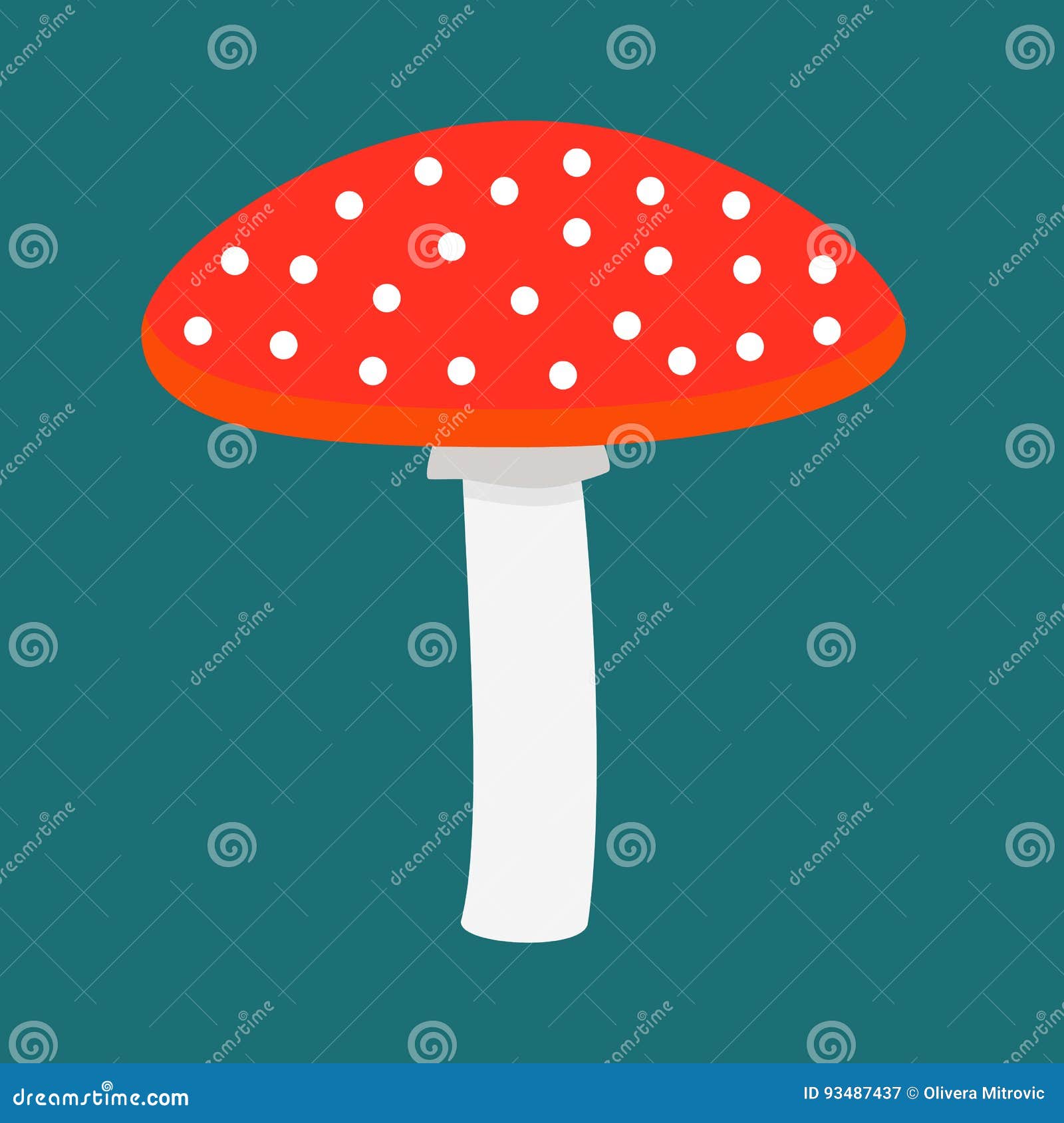 Flat icon mushroom stock vector. Illustration of menu - 93487437