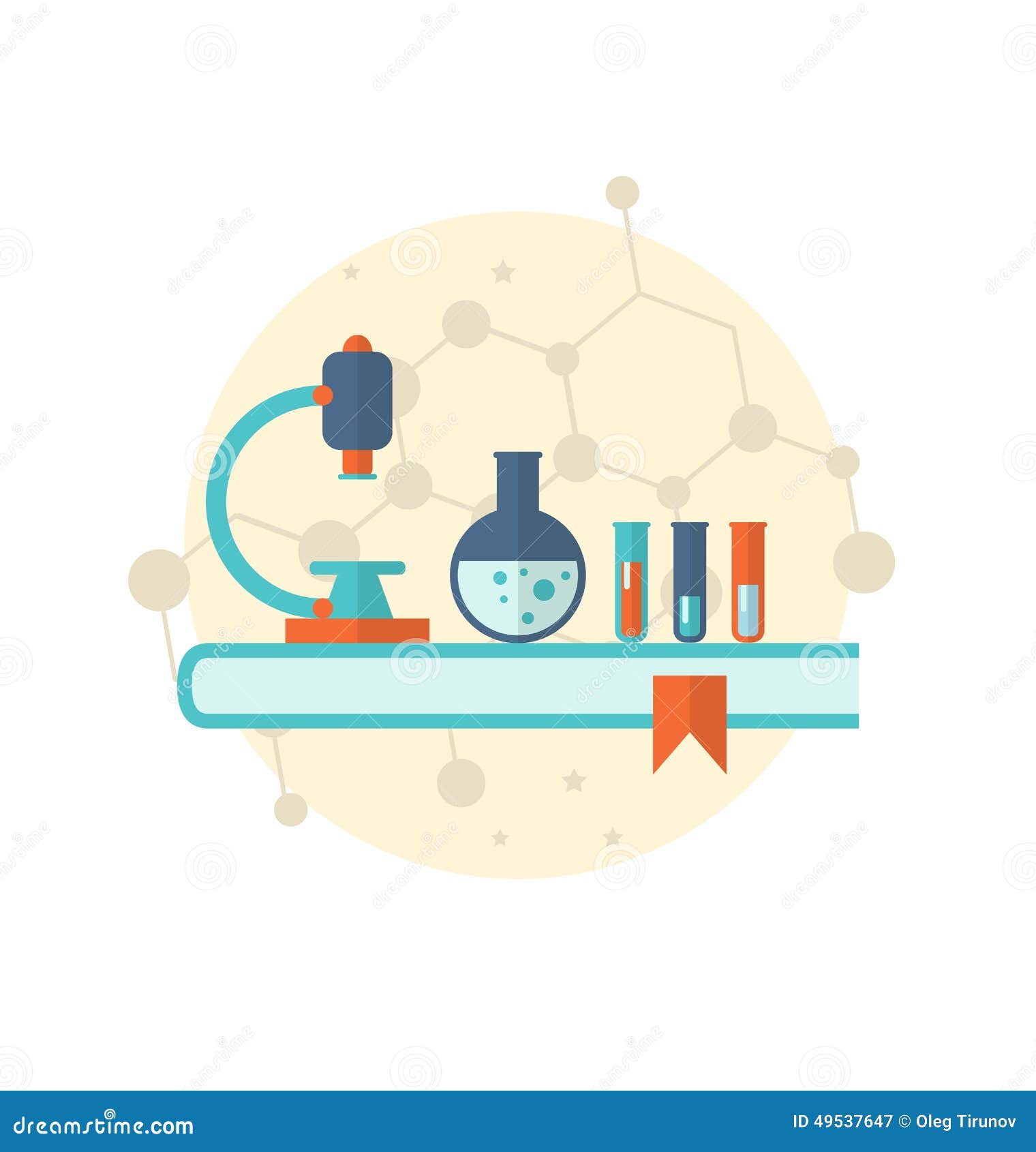 Chemical Laboratory. Flat Design. Chemical Glassware, Measuring ...