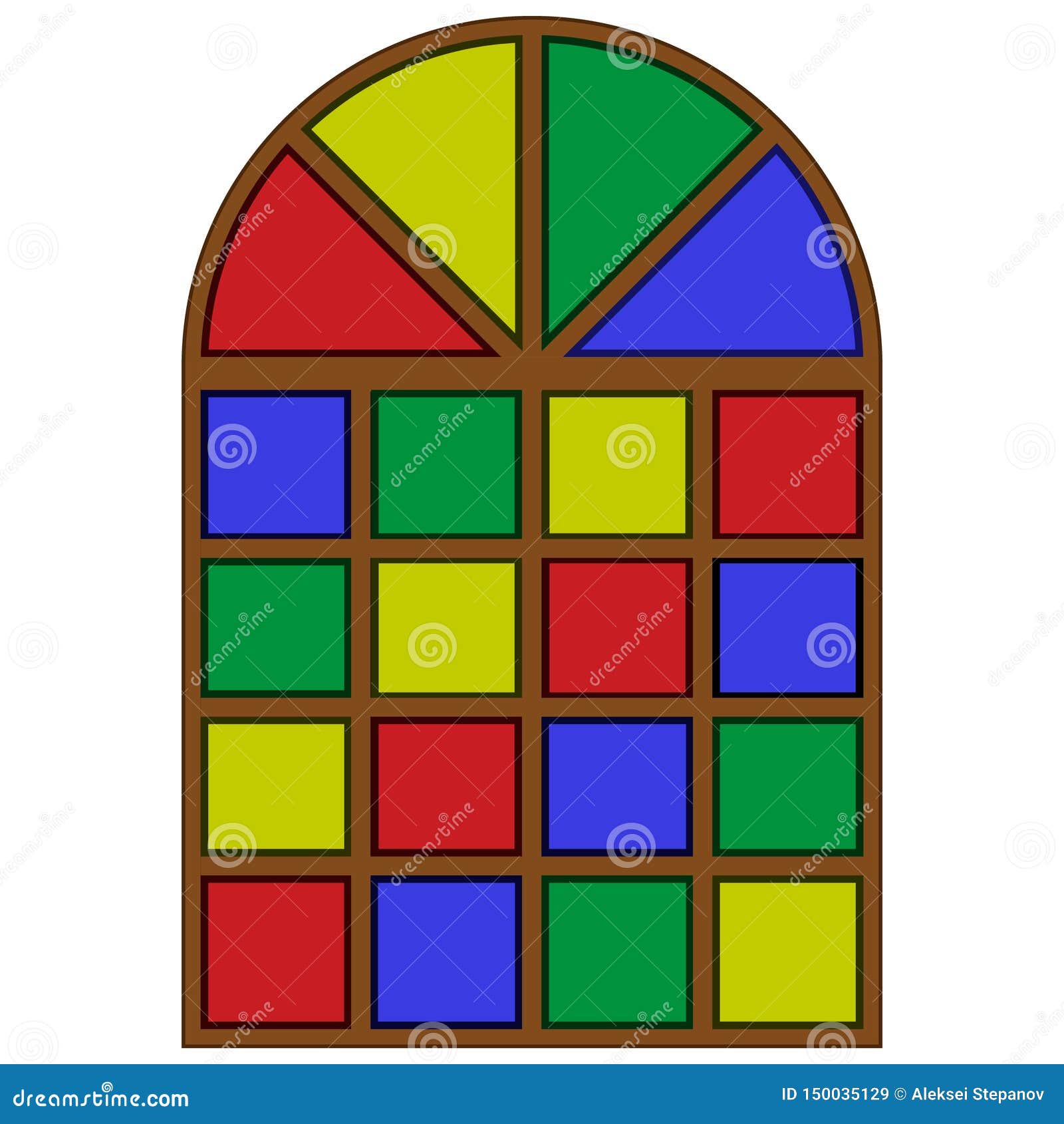 Flat Icon of an Old Multi-colored Stained Glass Window Stock ...