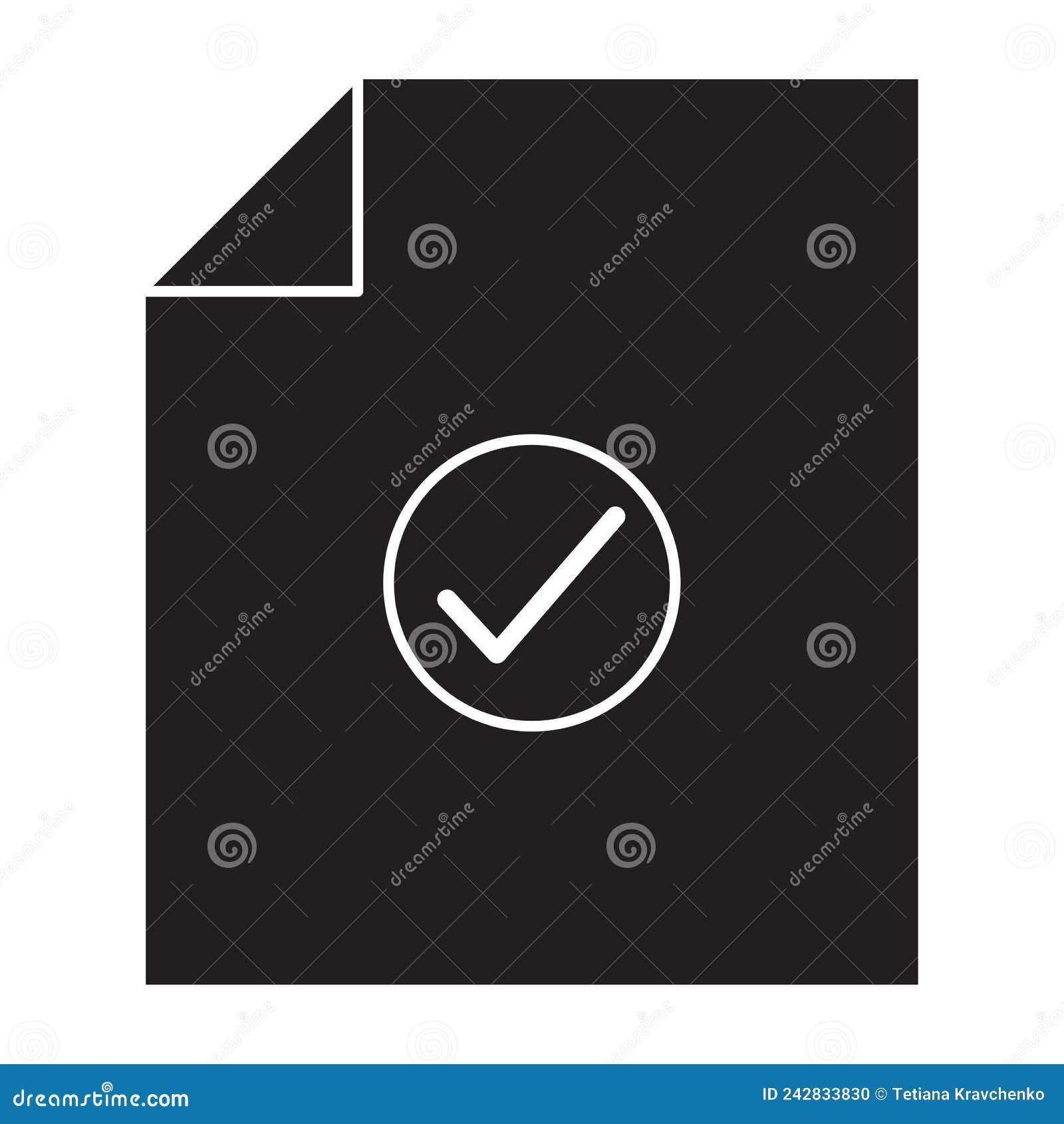 Flat Icon with Paper Check Mark. Paper Check Mark. Tick Icon. Vector ...