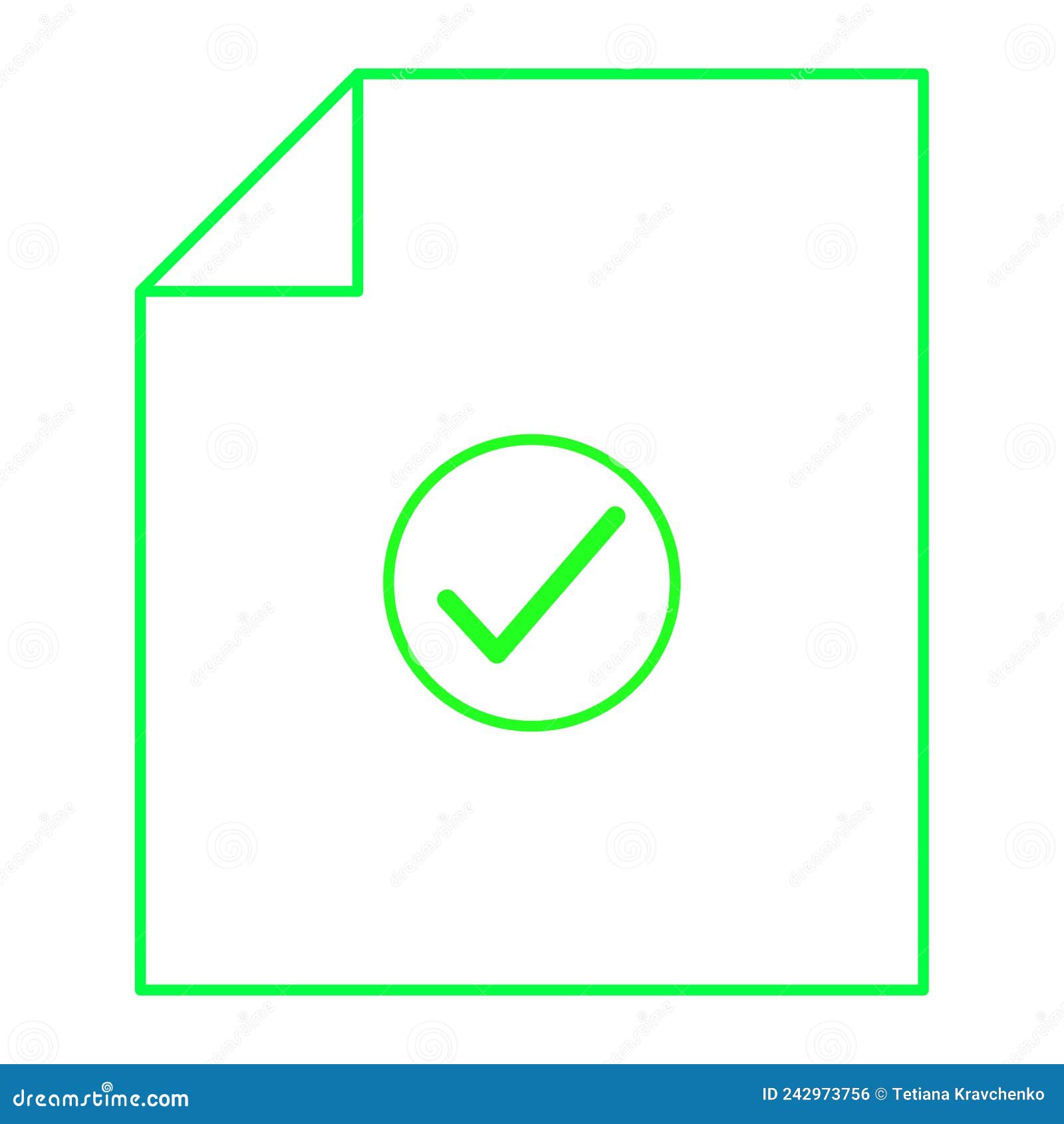 Flat Icon with Paper Check Mark. Paper Check Mark. Tick Icon. Vector ...