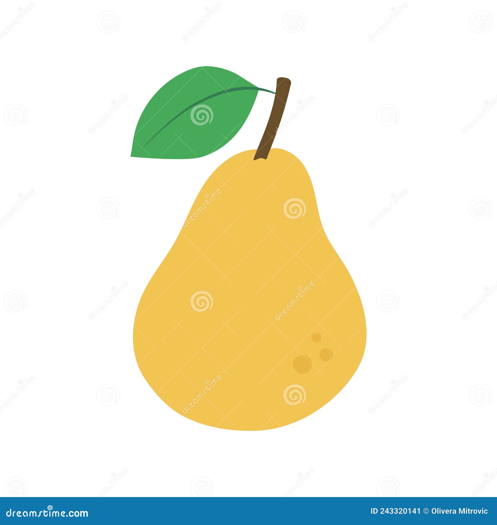 Flat icon pear stock vector. Illustration of healthy - 243320141
