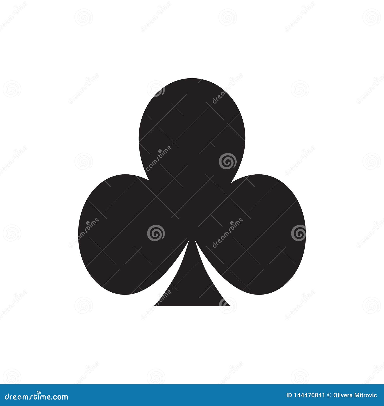 Flat Icon Playing Card Club Stock Vector - Illustration of clubs ...