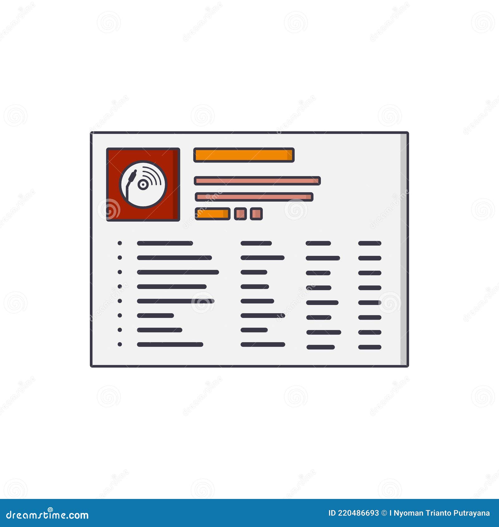 Flat icon playlist. Vector stock vector. Illustration of flat - 220486693
