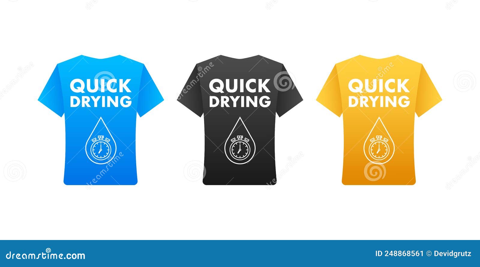 Flat Icon with Quick Drying. Logo Symbol Stock Vector - Illustration of ...