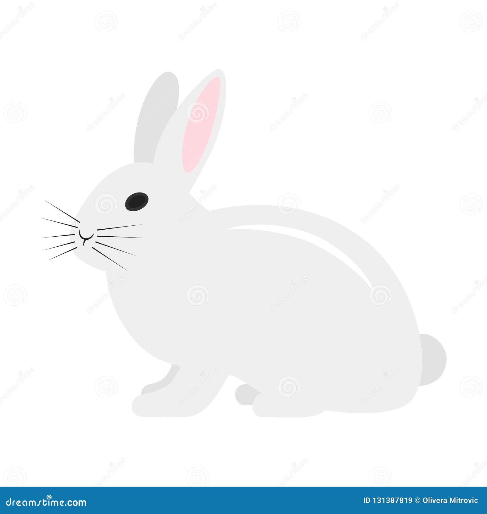 Flat icon rabbit stock vector. Illustration of background - 131387819