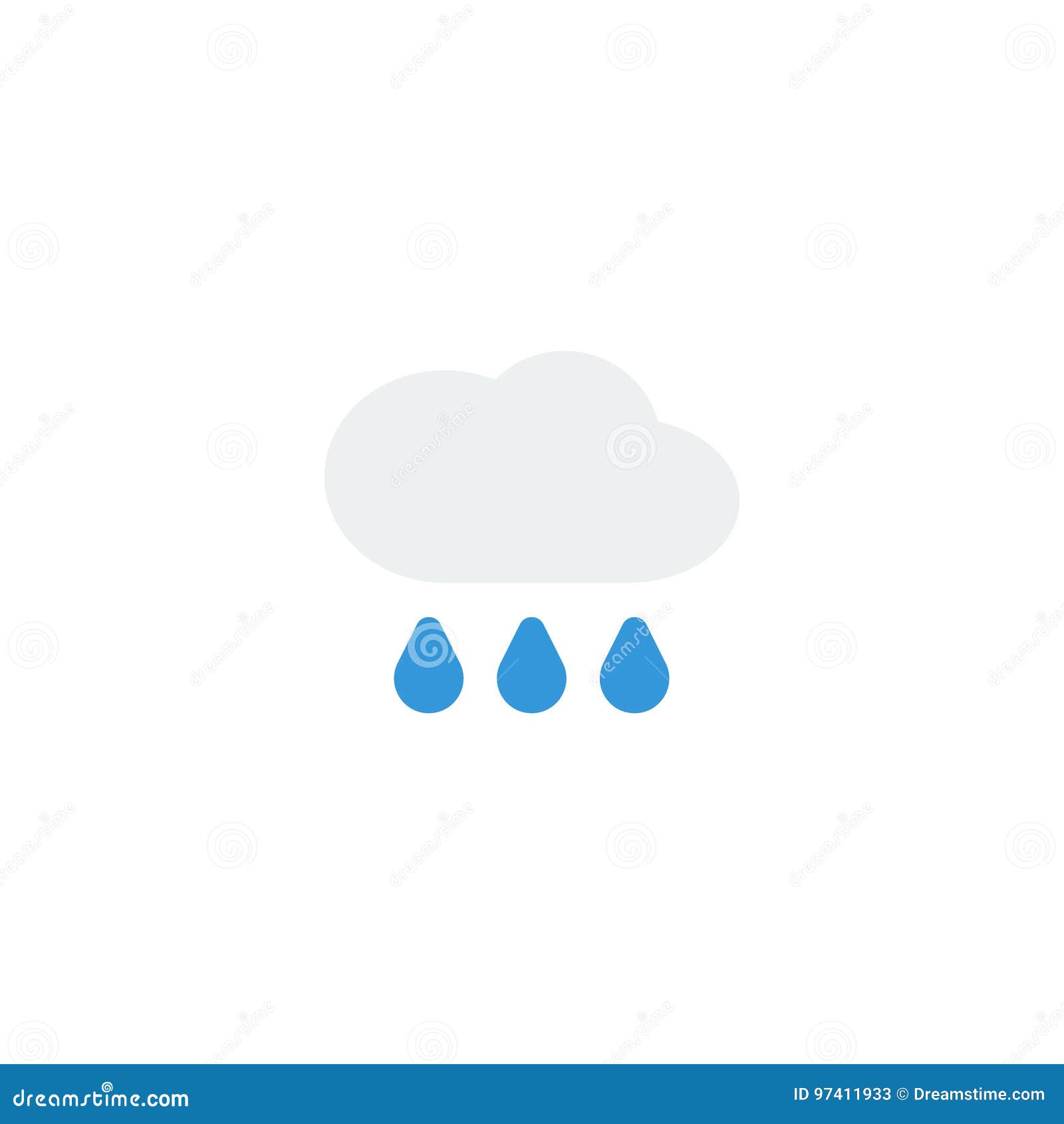 Flat Icon Rain Element. Vector Illustration of Flat Icon Cloud Isolated ...