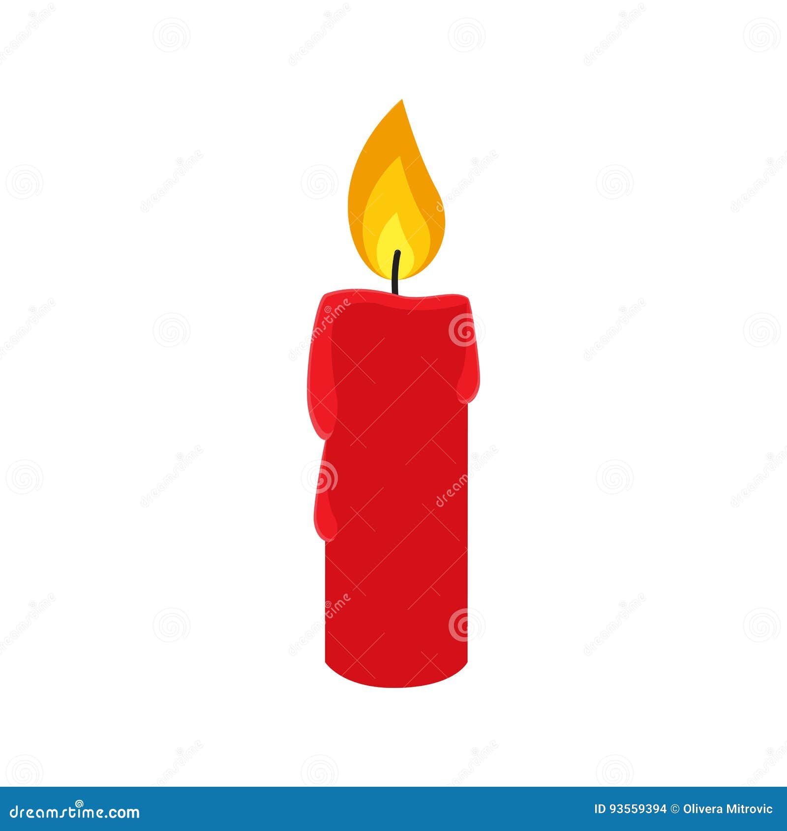 Flat icon red candle stock vector. Illustration of design - 93559394