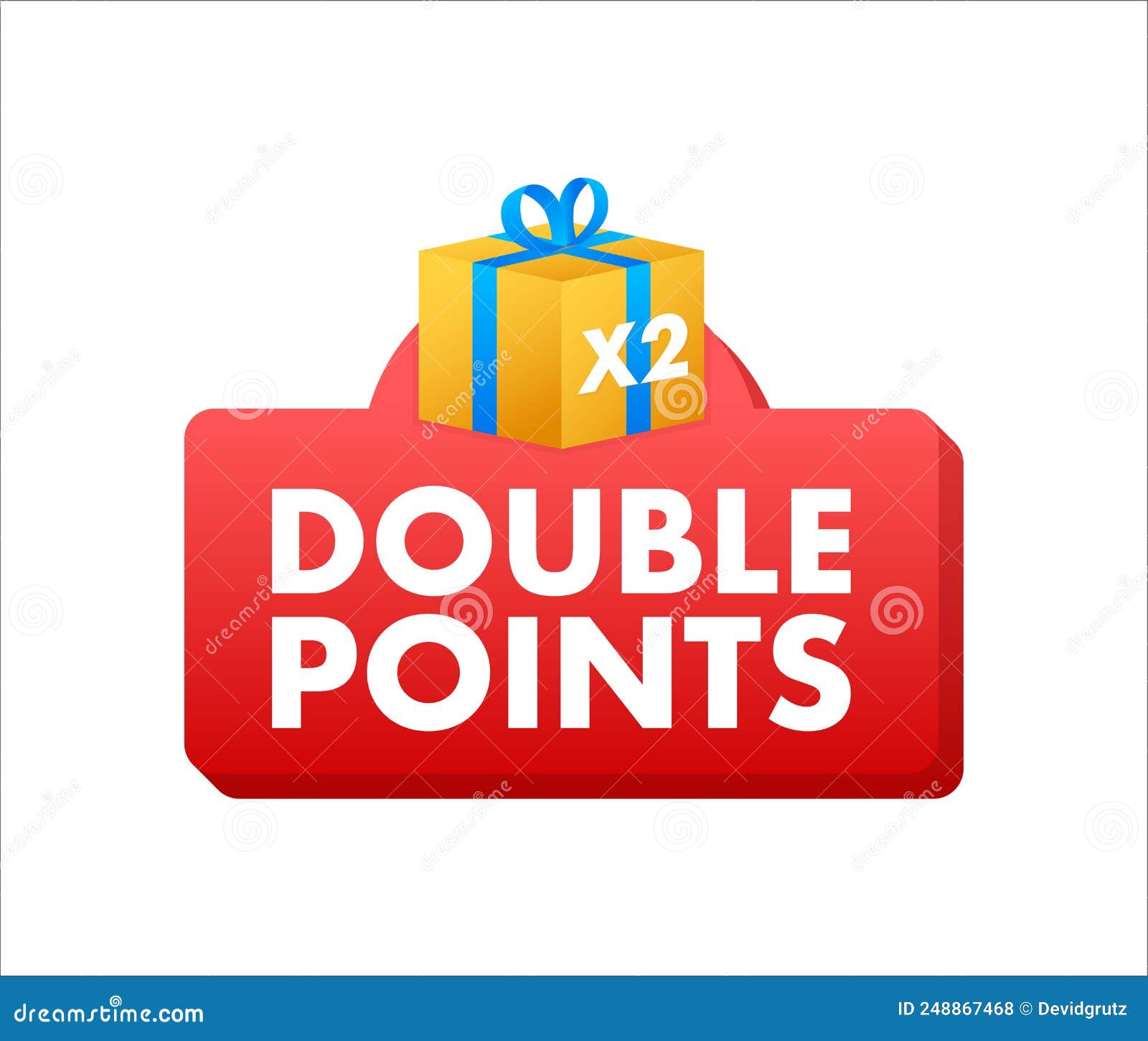 Flat Icon with Red Double Points for Promotion Design. Vector ...