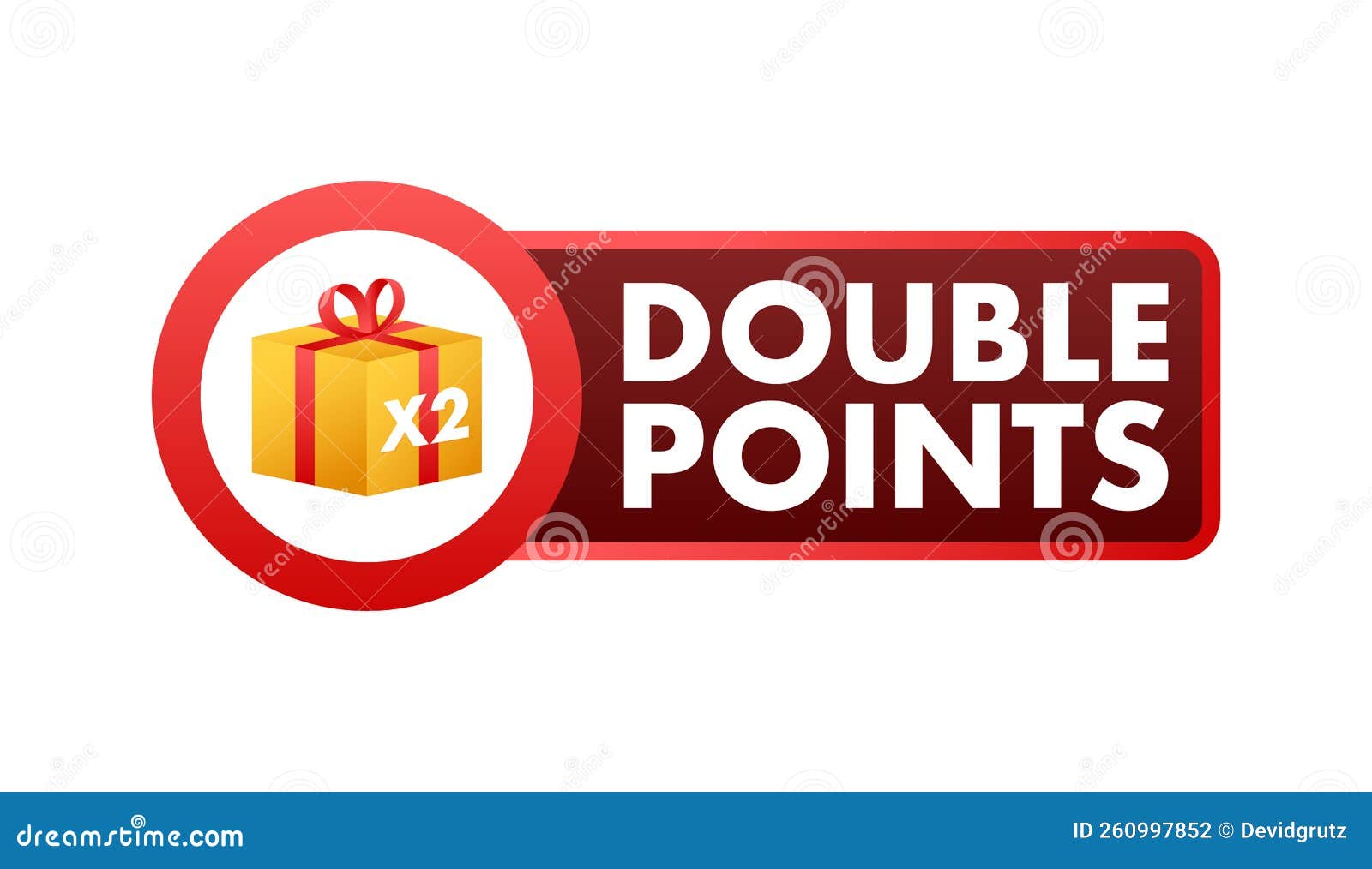Flat Icon with Red Double Points for Promotion Design. Vector ...