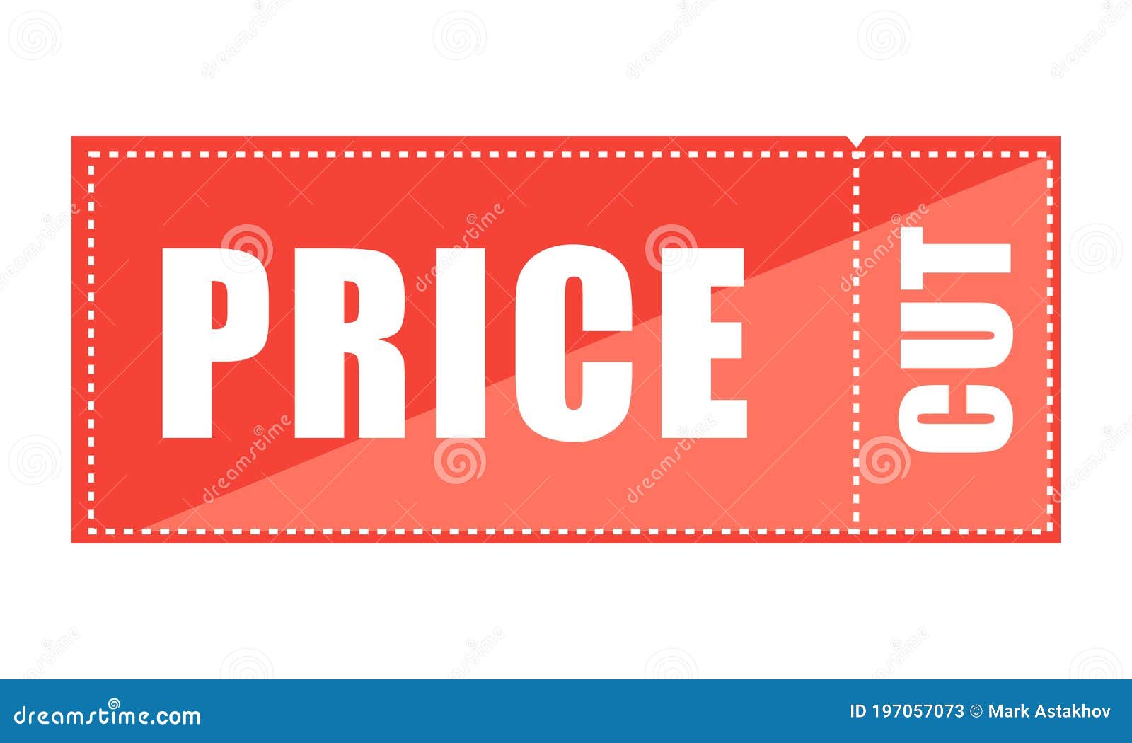 Flat Icon with Red Price Cut Ticket for Design Stock Vector ...