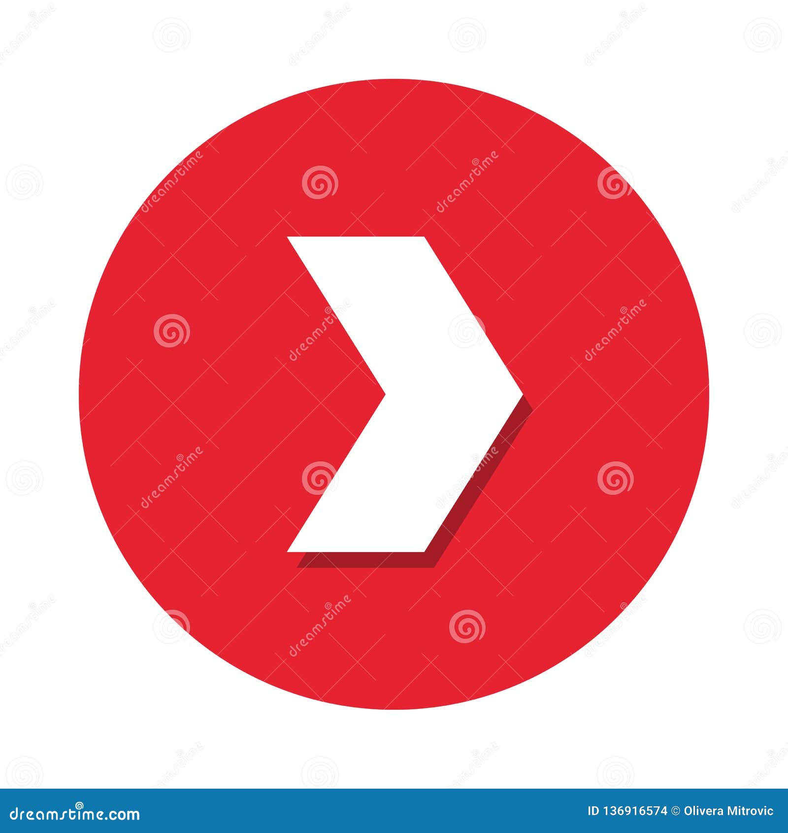 Flat Icon Right Arrow on Red Circle Stock Vector - Illustration of ...