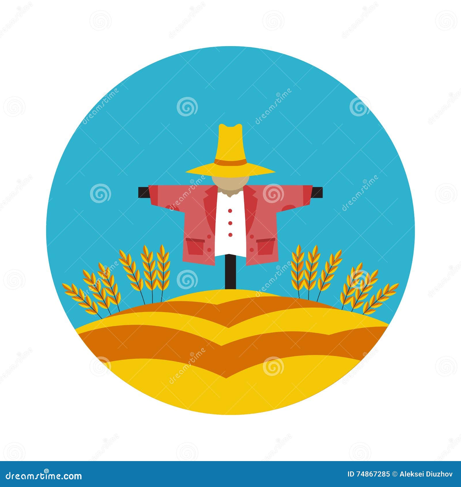 Flat icon Scarecrow stock vector. Illustration of rural - 74867285 Flat icon Scarecrow stock vector. Illustration of rural - 74867285