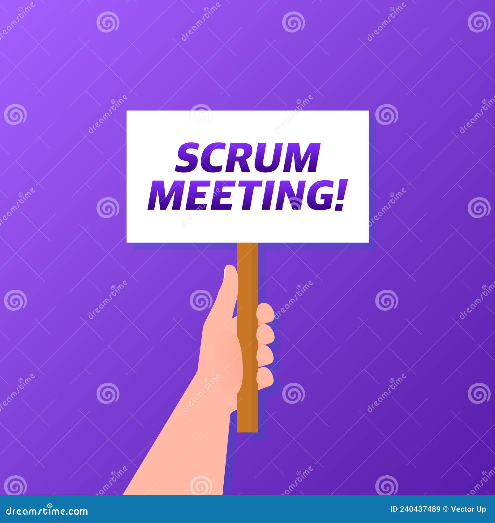 Flat Icon with Scrum Meeting. Project Development Illustration Stock ...