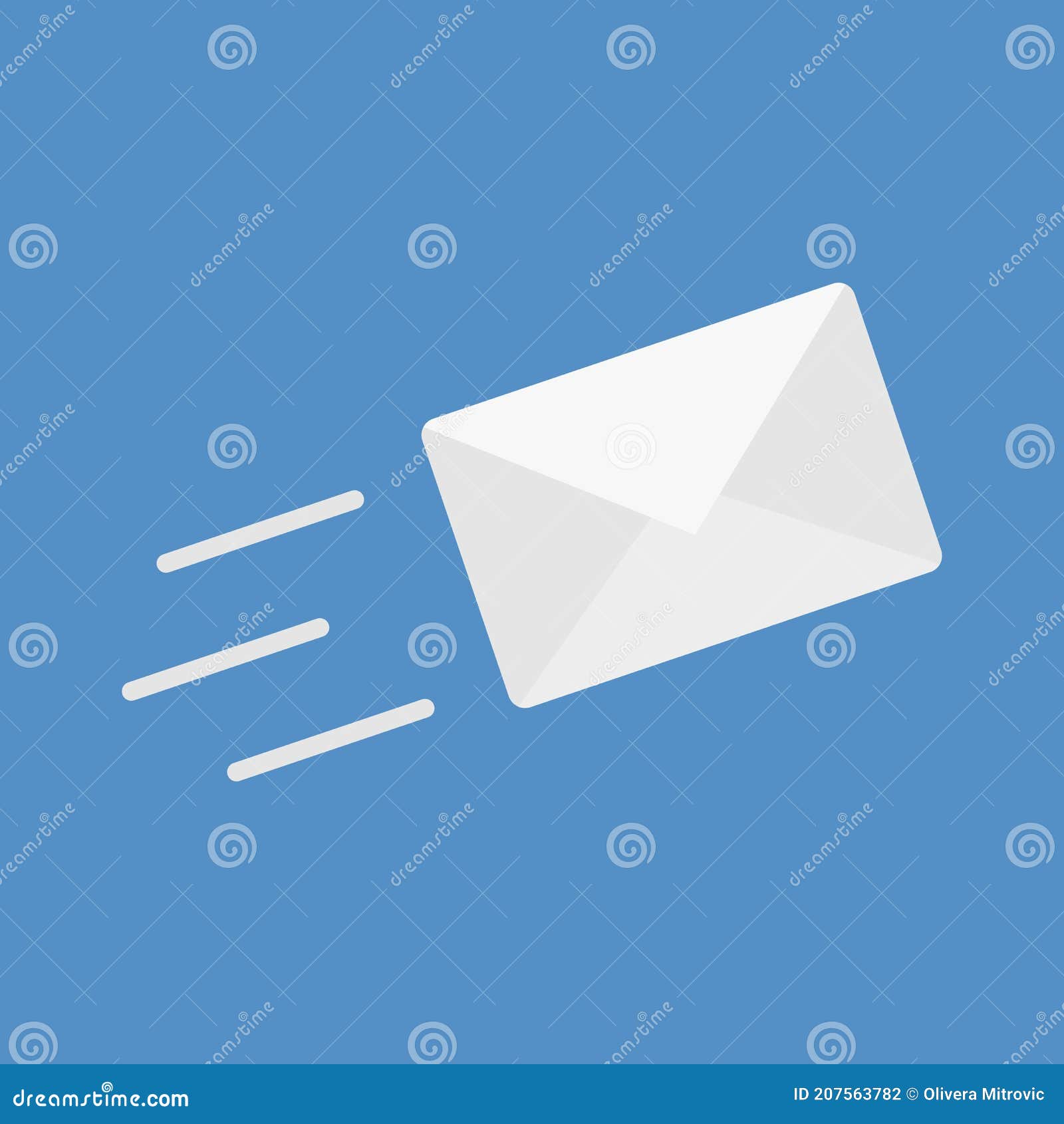 Flat icon sending mail stock vector. Illustration of icon - 207563782