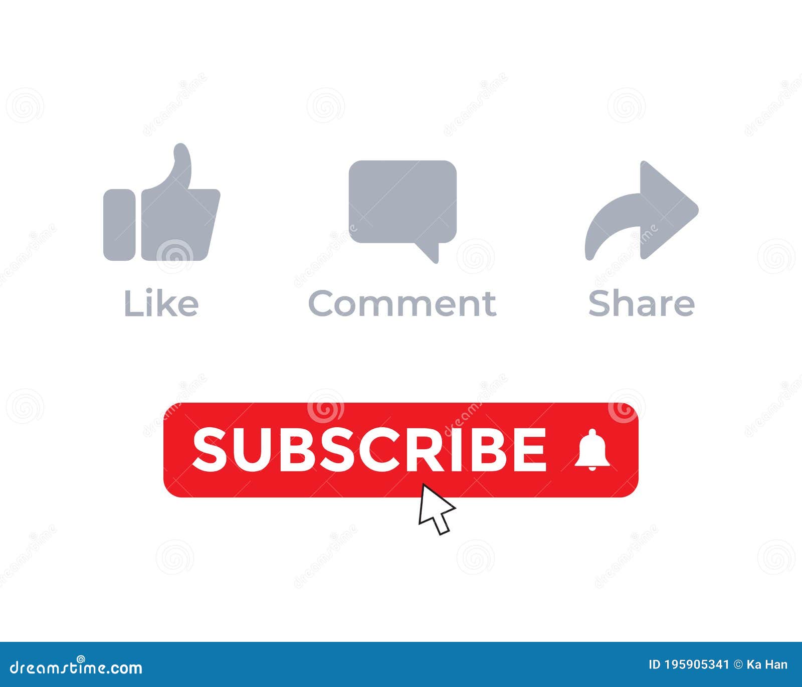 Flat Icon Set for Channel. Like, Comment, Share and Subscribe Button ... Flat Icon Set for Channel. Like, Comment, Share and Subscribe Button ...