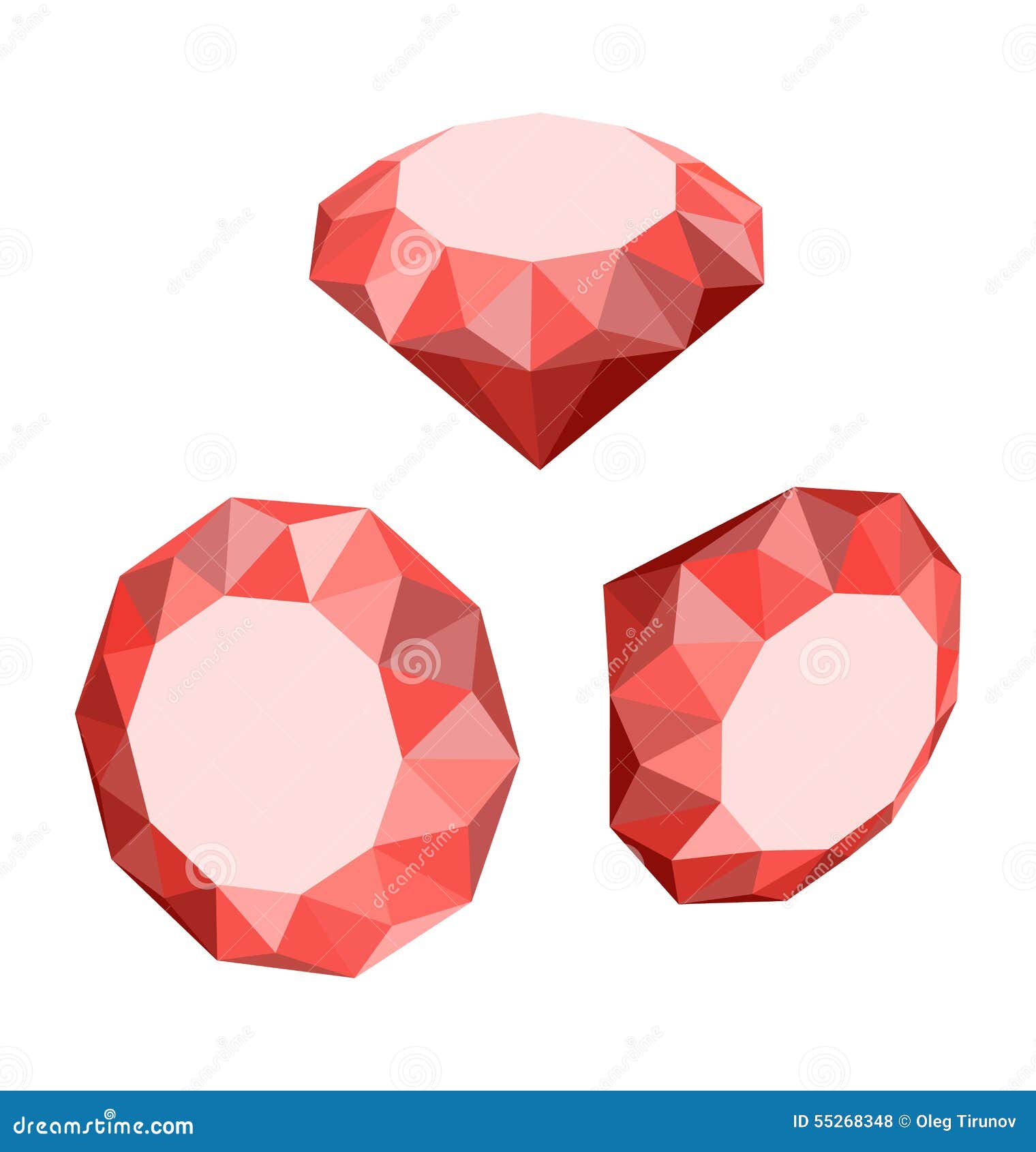 Flat Icon of Set Diamond, Three-dimensional Design Stock Vector ...