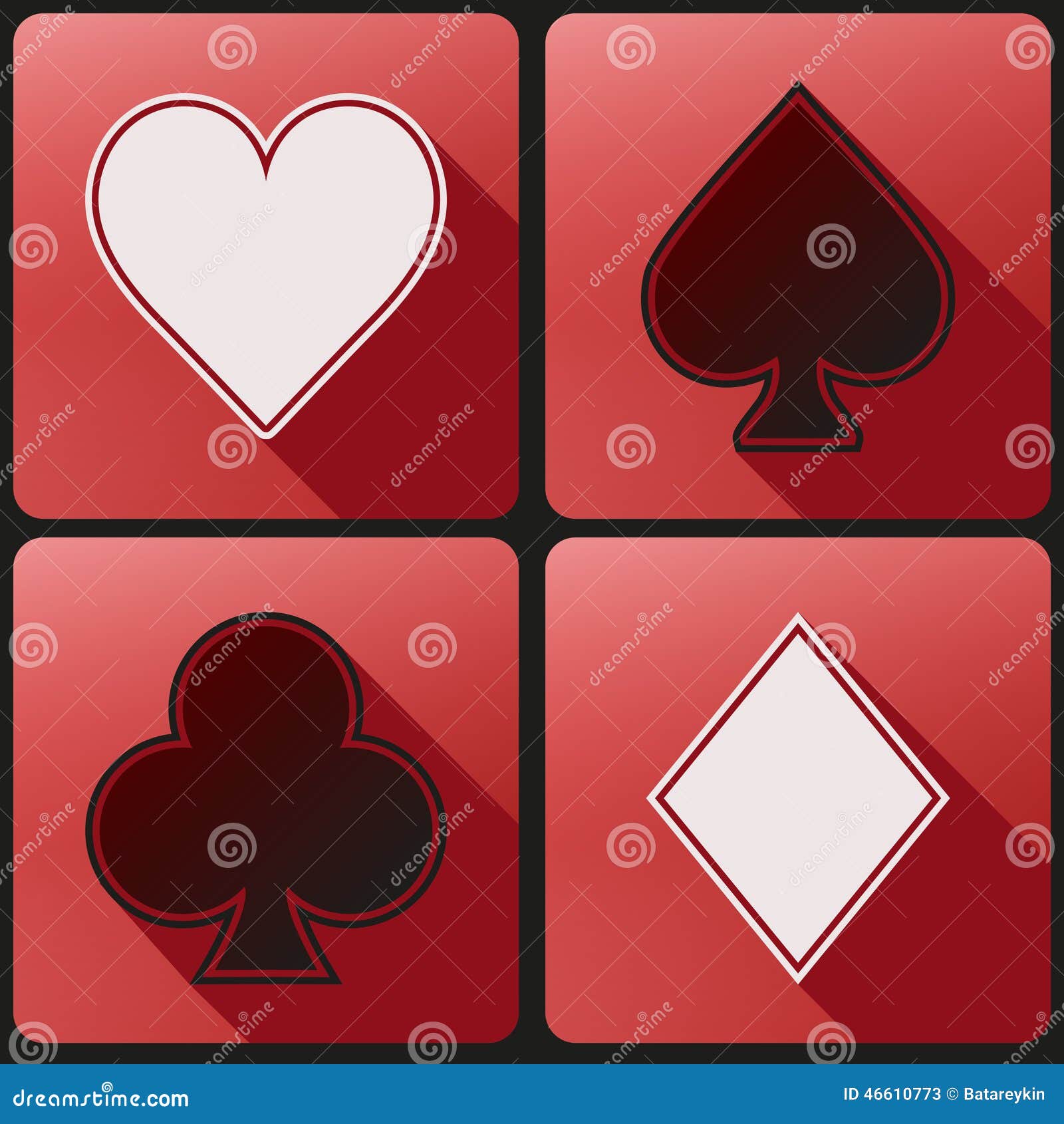 Flat Icon Set Playing Cards Suit Stock Vector - Illustration of game ...