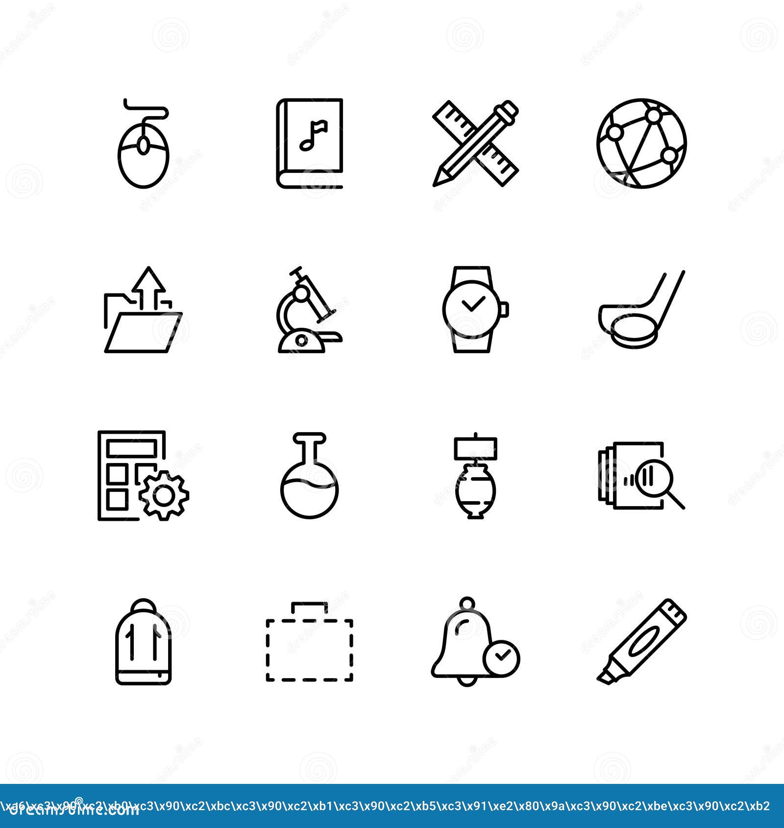 Flat icon set stock vector. Illustration of class, book - 133330613