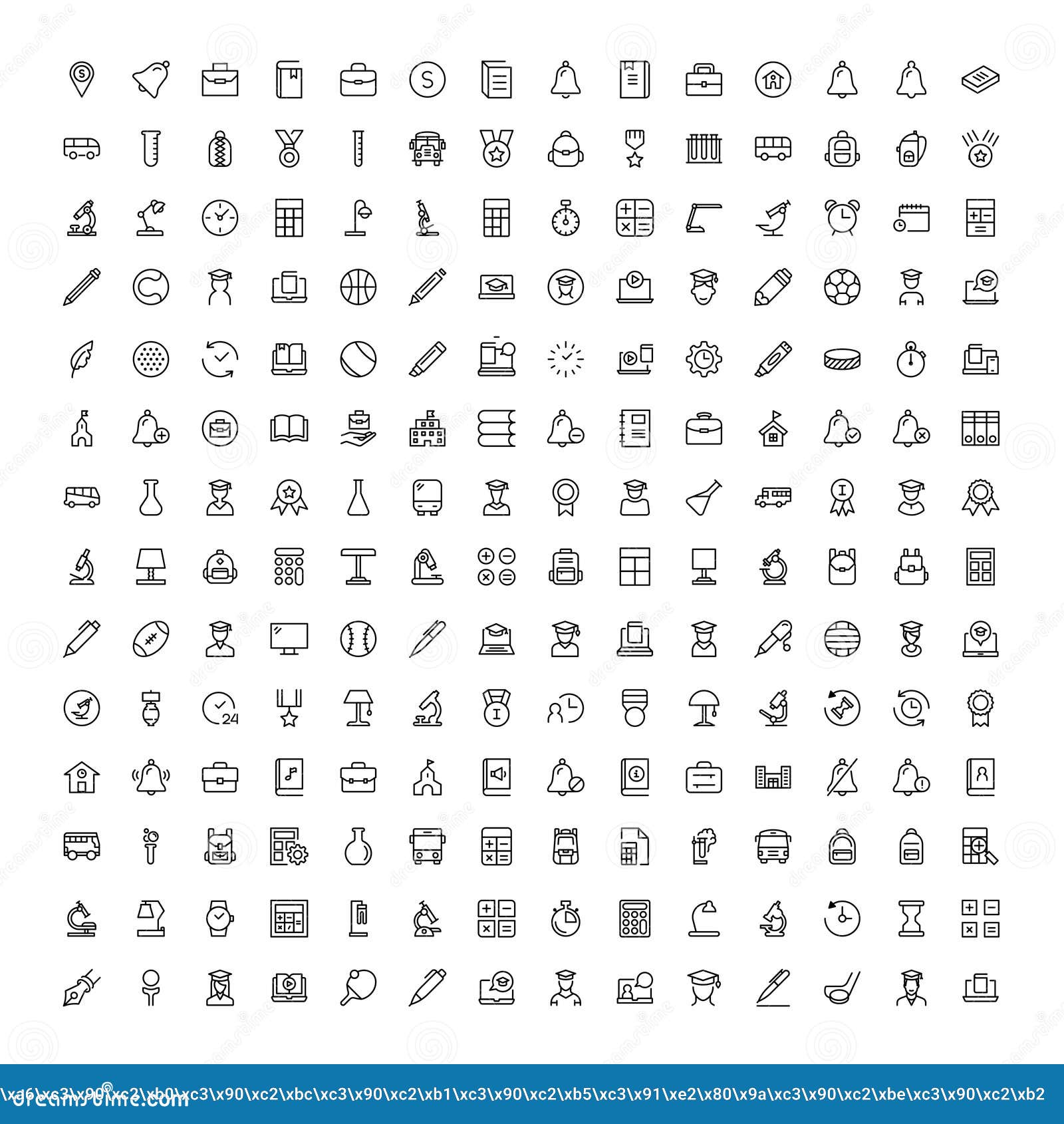 Flat icon set stock vector. Illustration of library - 133986773