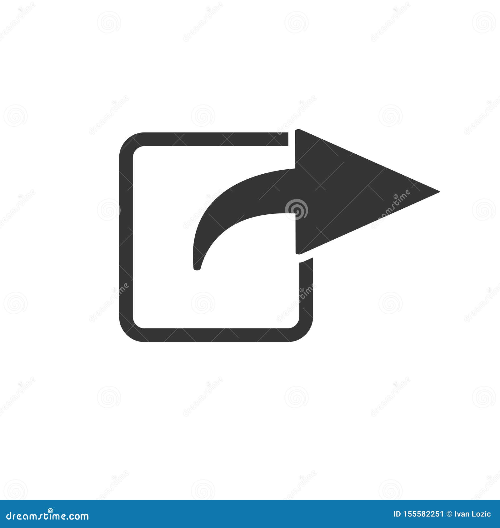 Flat icon share sign stock vector. Illustration of multimedia - 155582251