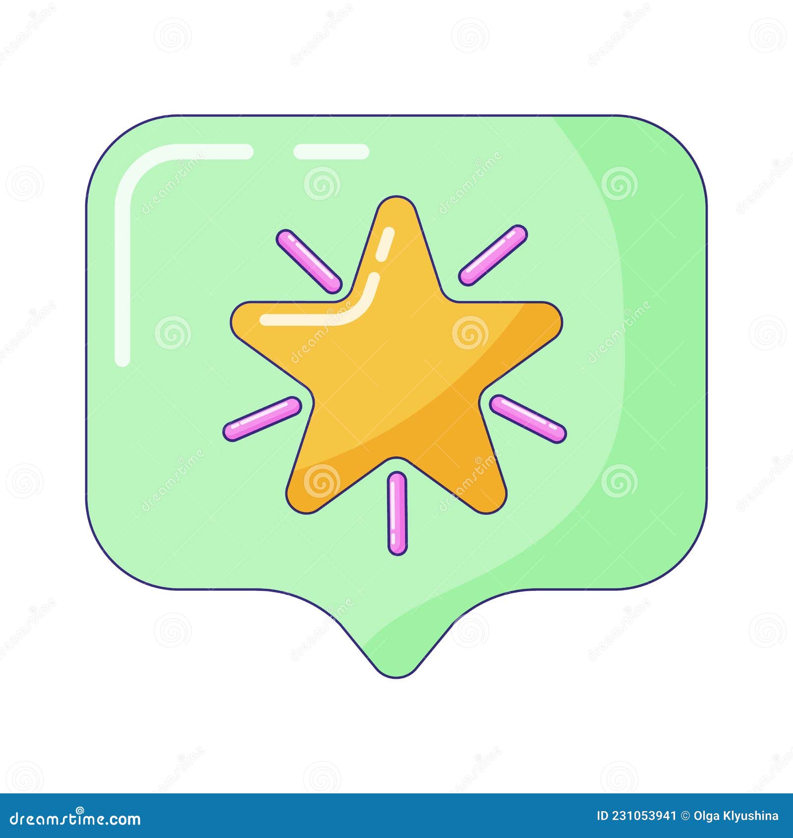 Flat Icon Star Notification Isolated on White Background. Stock Vector ...