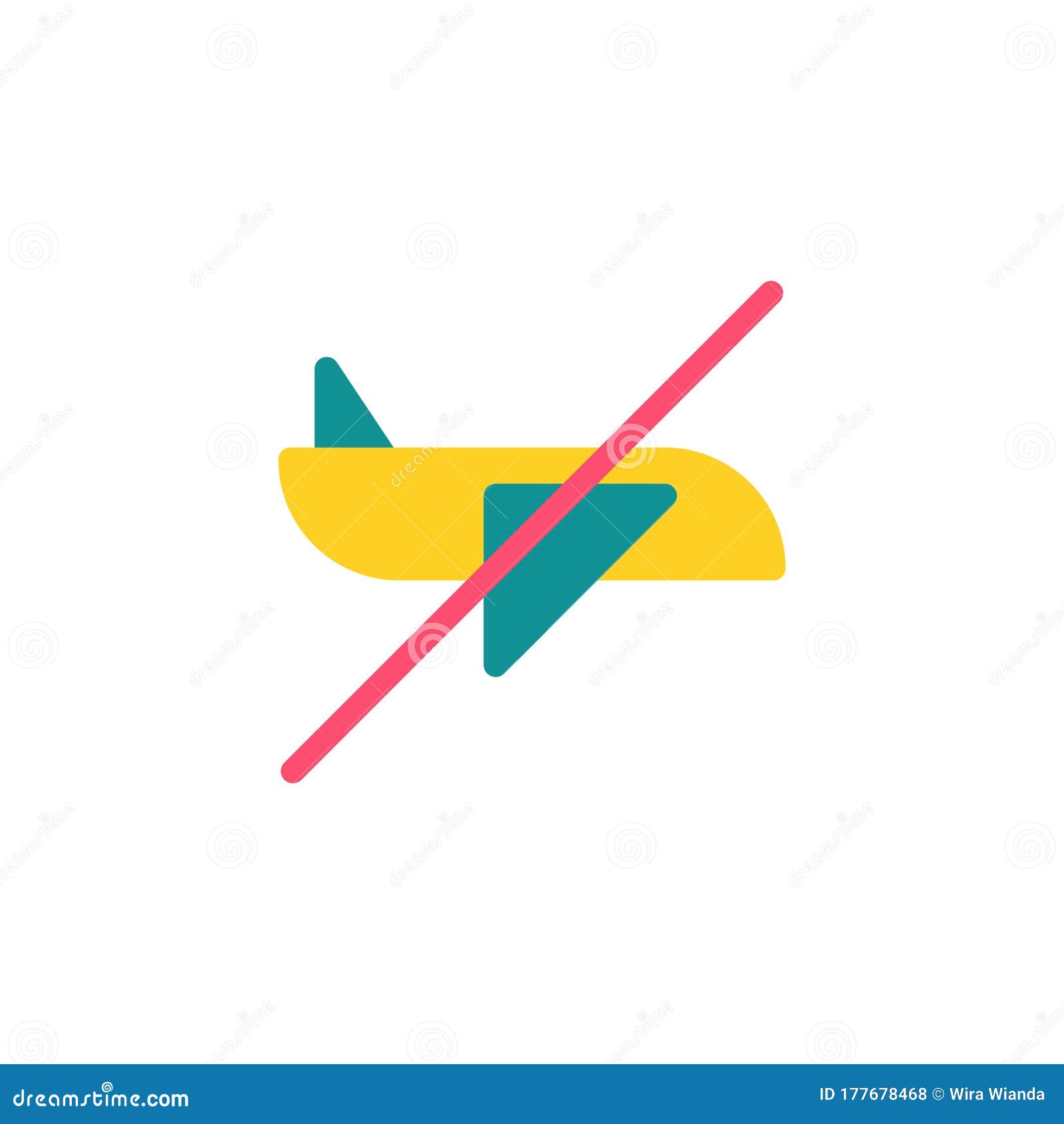 Flat Icon. Stop Aviation. Prohibiting Sign Planes Do Not Fly, Suitable ...