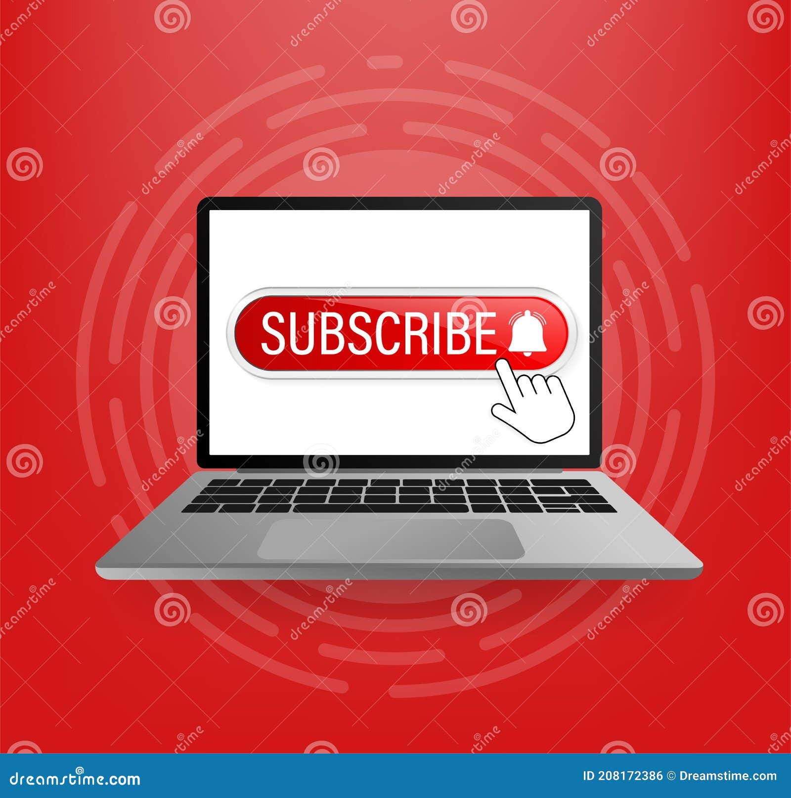 Flat Icon with Subscribe on White Background. Vector Illustration ...