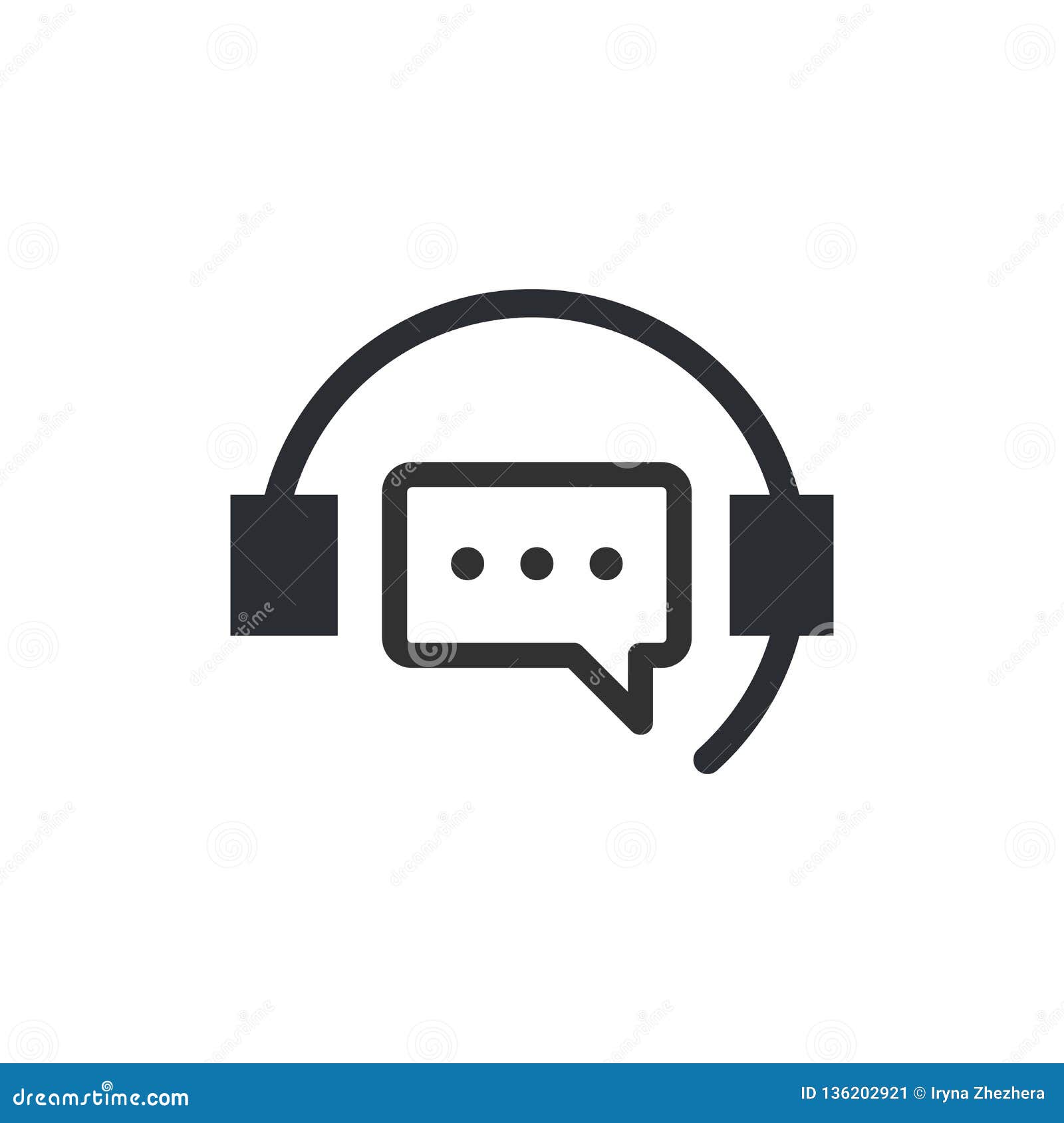 Flat Icon of Support with Chat Bubble. Sign the Call Center. Contact ...