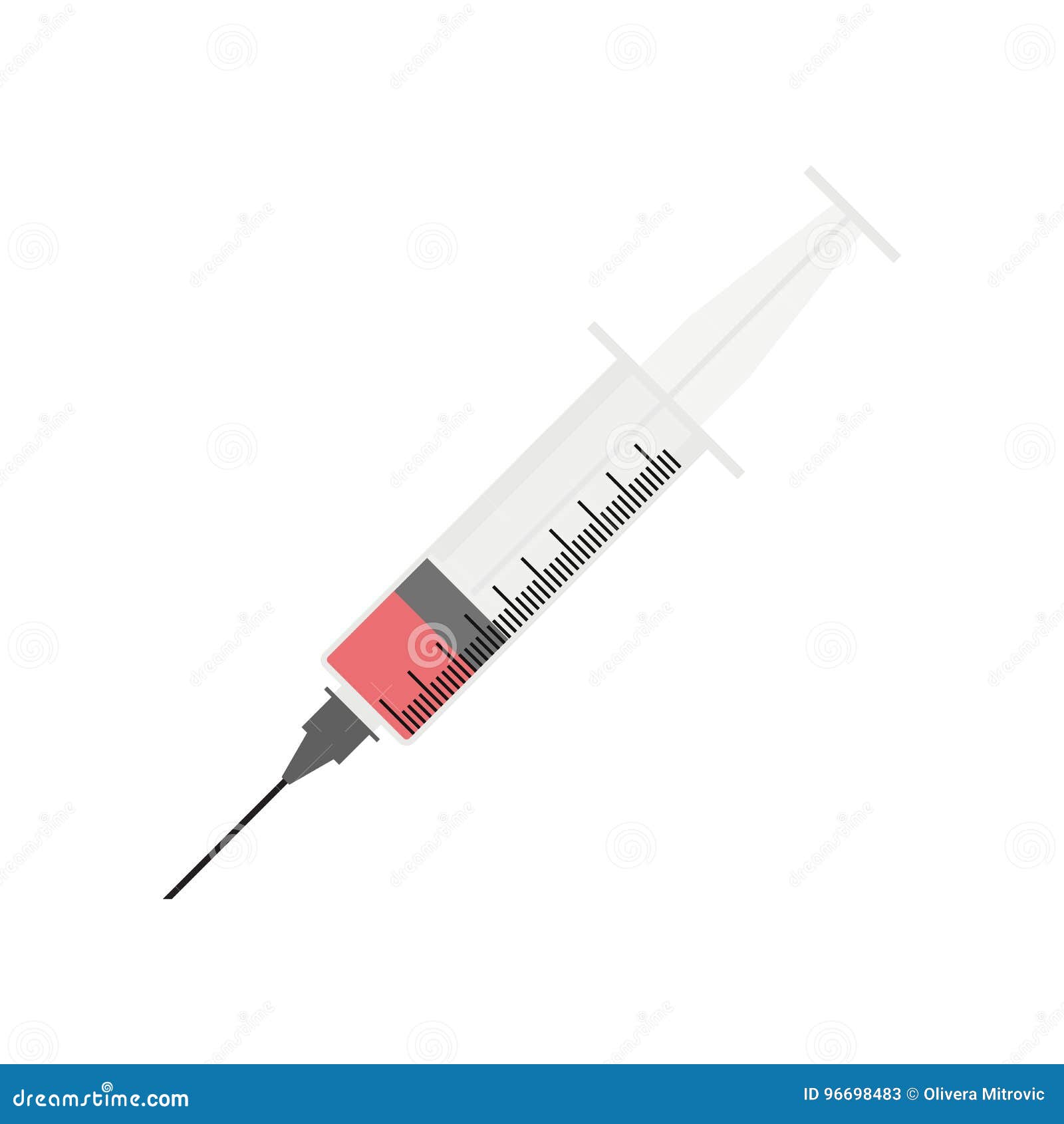 Flat icon syringe stock vector. Illustration of clinic - 96698483