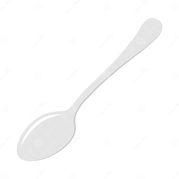 Silver Metal Spoon Vector Icon. Side View Stock Illustration ...