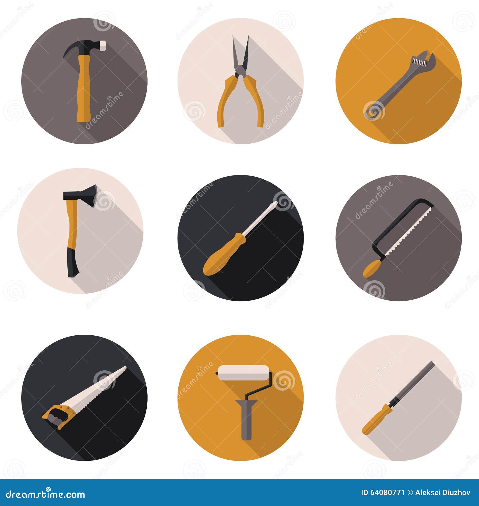 Flat icon tools stock illustration. Illustration of work - 64080771