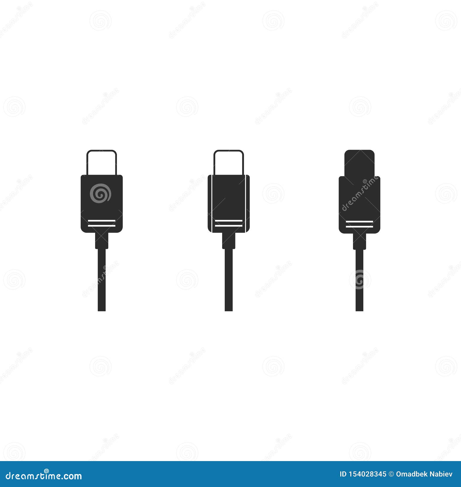 Flat icon of type-c cable. stock vector. Illustration of indicator ...