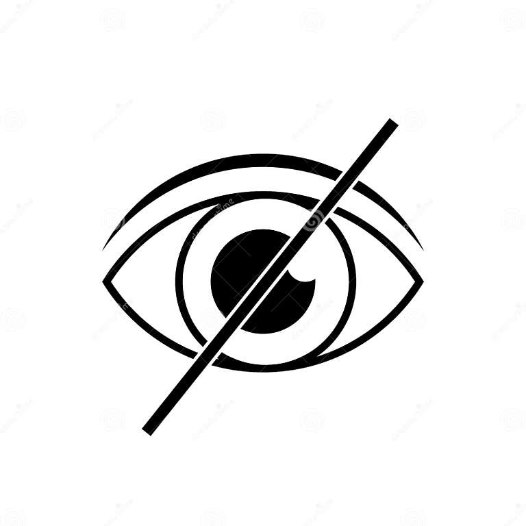 Flat Icon of Unsee Eye Vector Stock Vector - Illustration of button ...