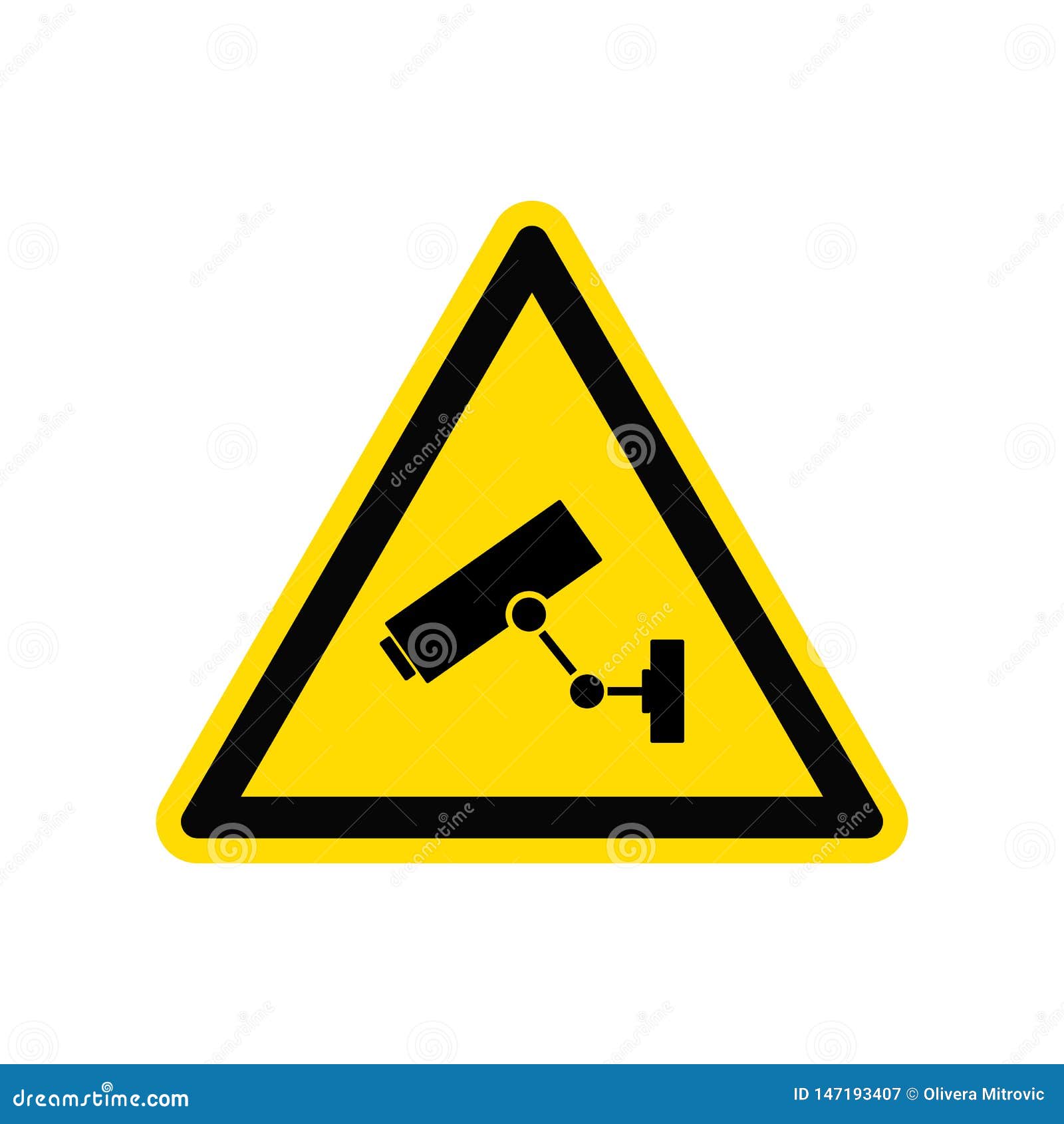 Warning Cctv In Operation Yellow Sign - Rectangle Sign Stock ...