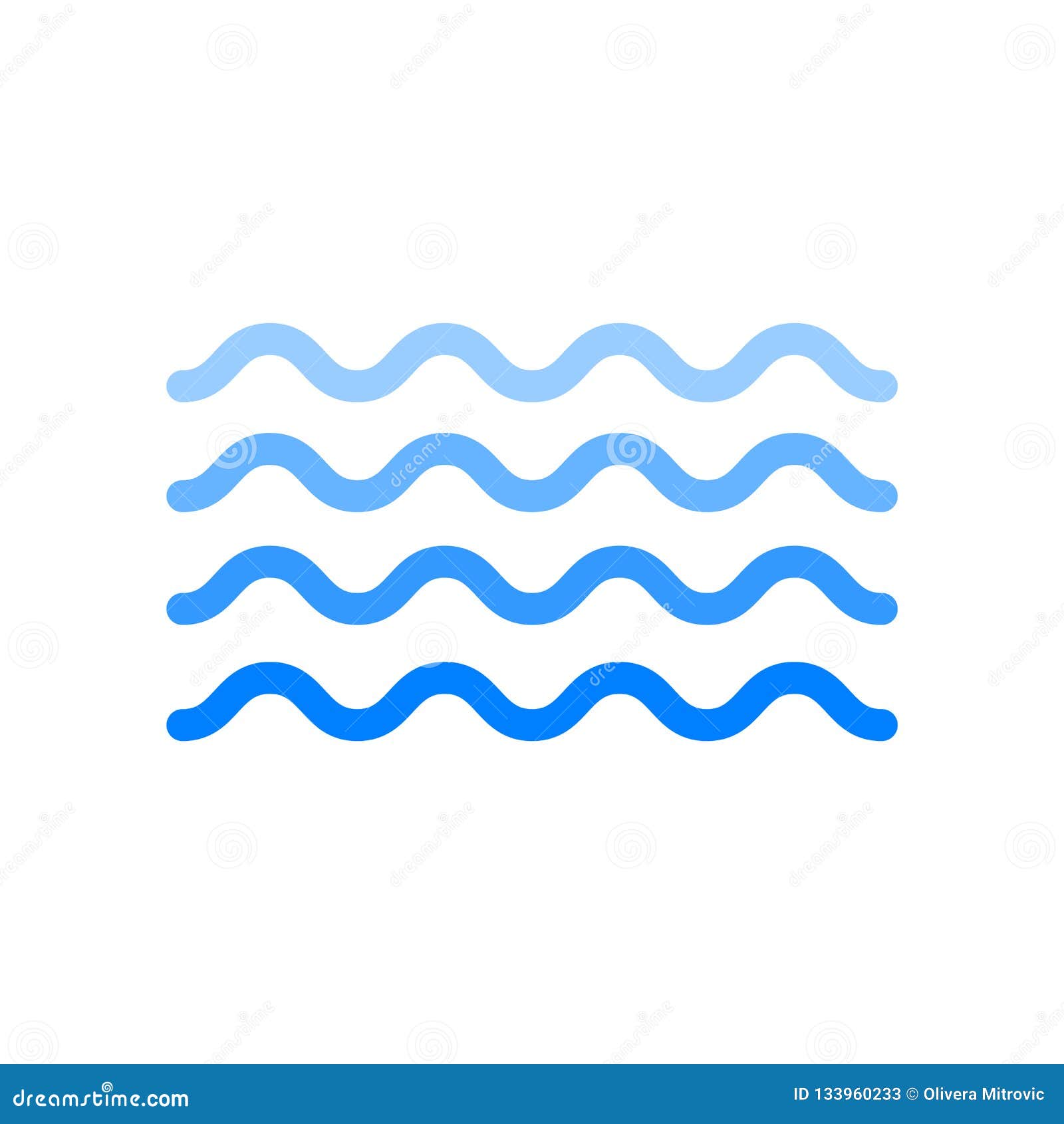Flat icon blue wave stock vector. Illustration of environment - 133960233