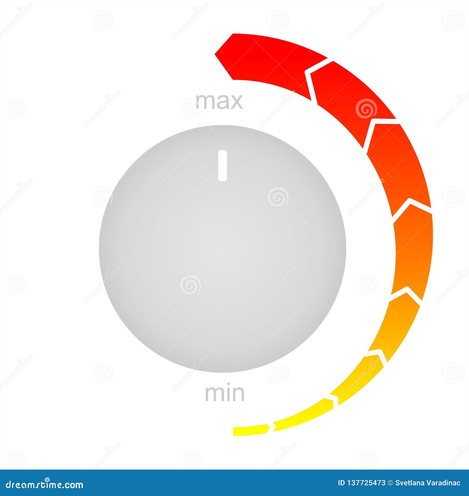Minimum To Maximum Controls. Control Knob Used for Regulating. Stock ...