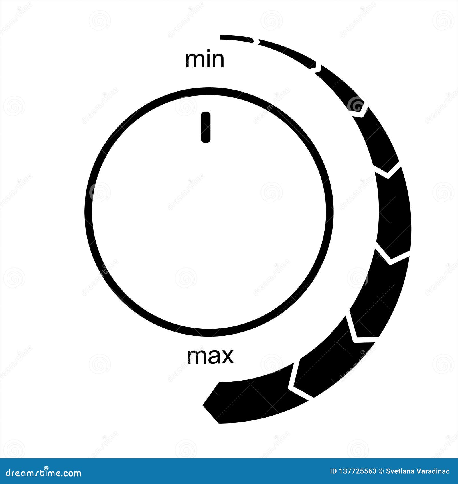 Minimum To Maximum Controls. Control Knob Used for Regulating. Stock ...