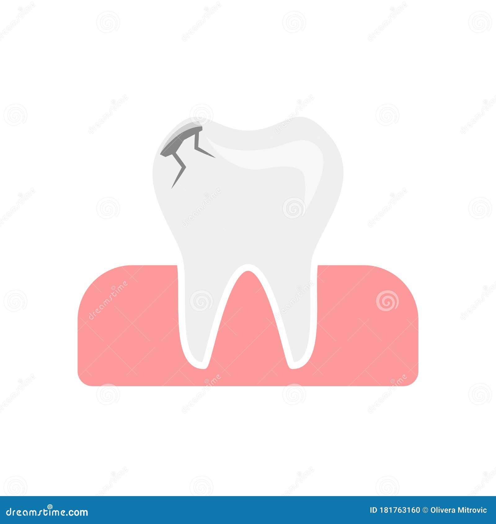 Broken Tooth Crying Character Icon Cartoon Vector | CartoonDealer.com ...