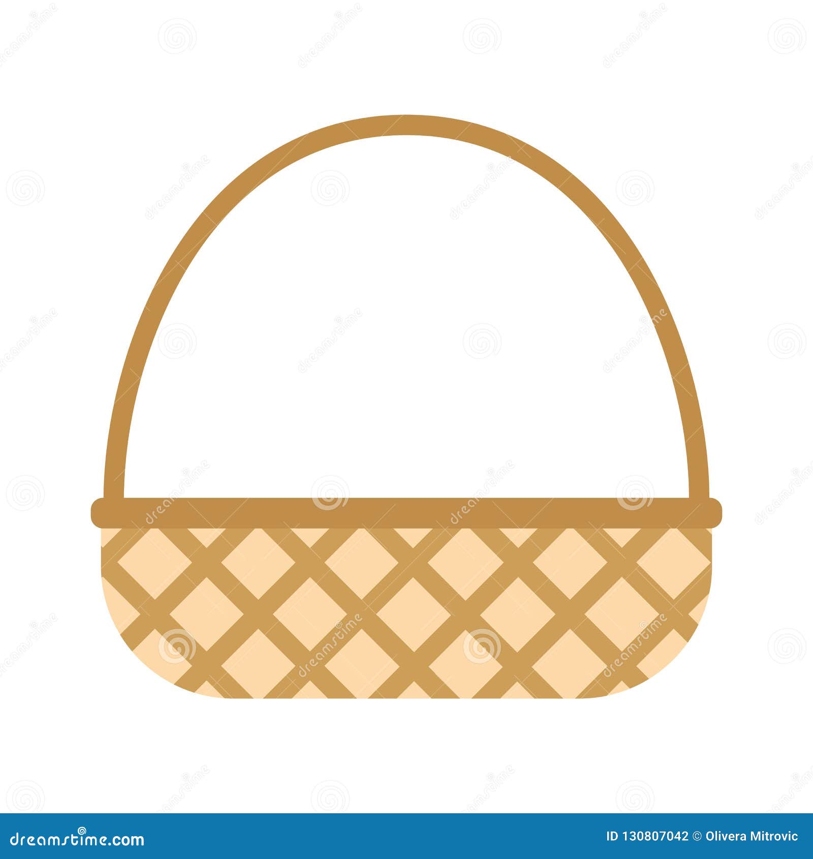 Flat icon wicker basket stock vector. Illustration of flat - 130807042
